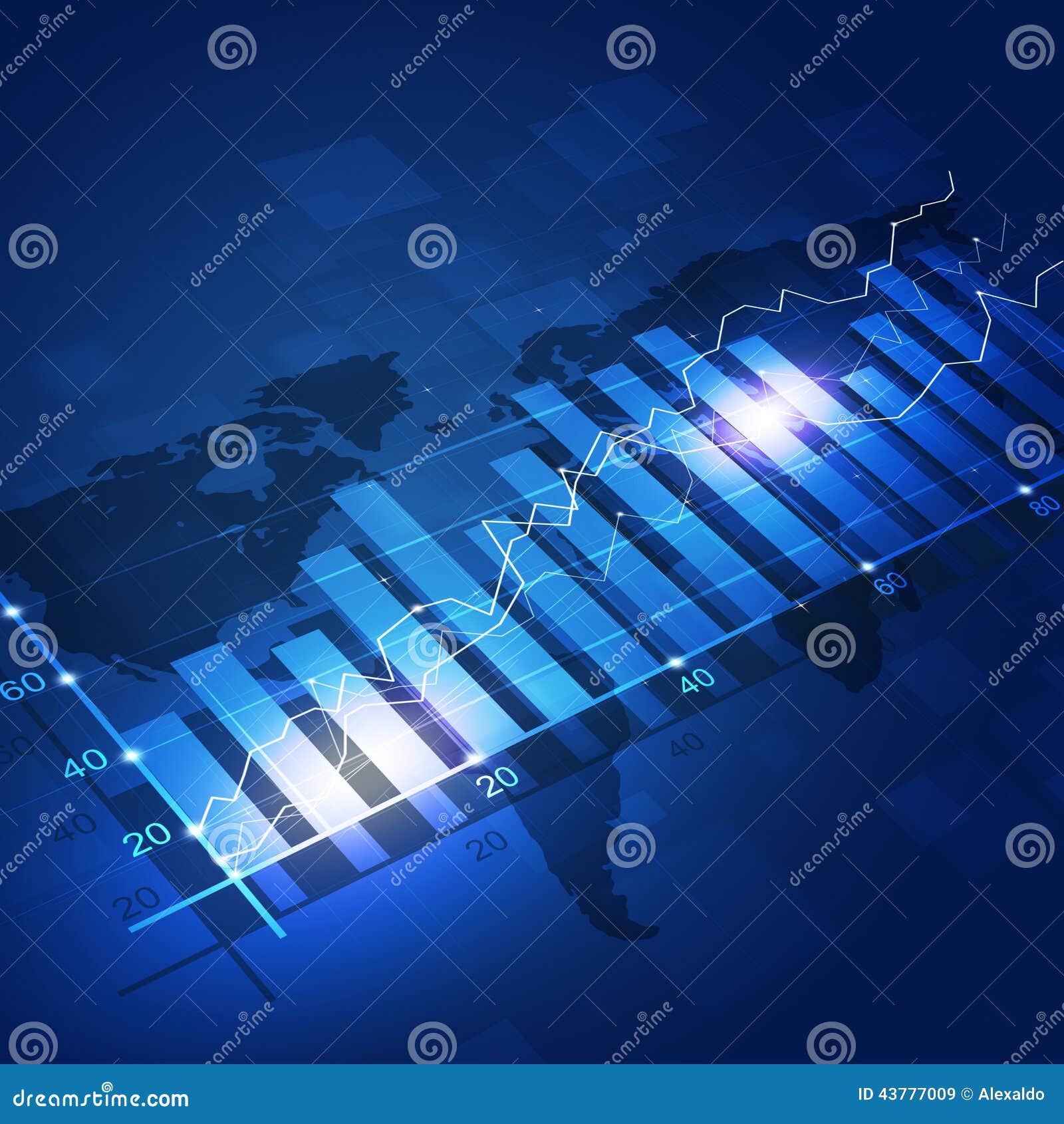 Finance Diagram Blue Background Stock Illustration - Illustration of ...