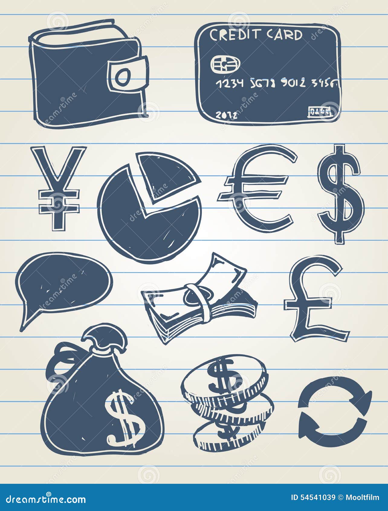 Finance doodle set stock vector. Illustration of doodle - 54541039