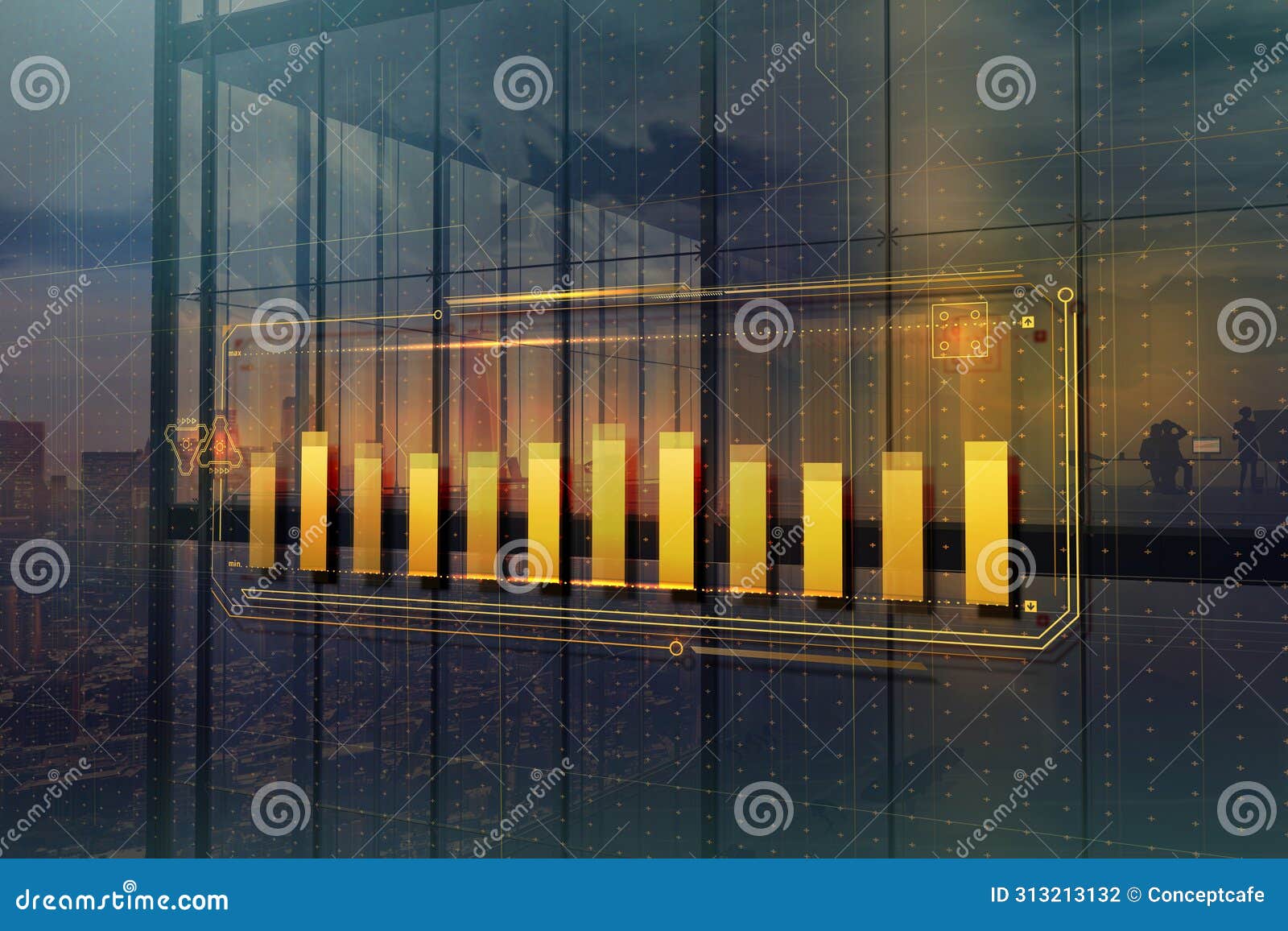 Finance Elements Commercial Charts. Abstract Visual Bitmap Illustration ...