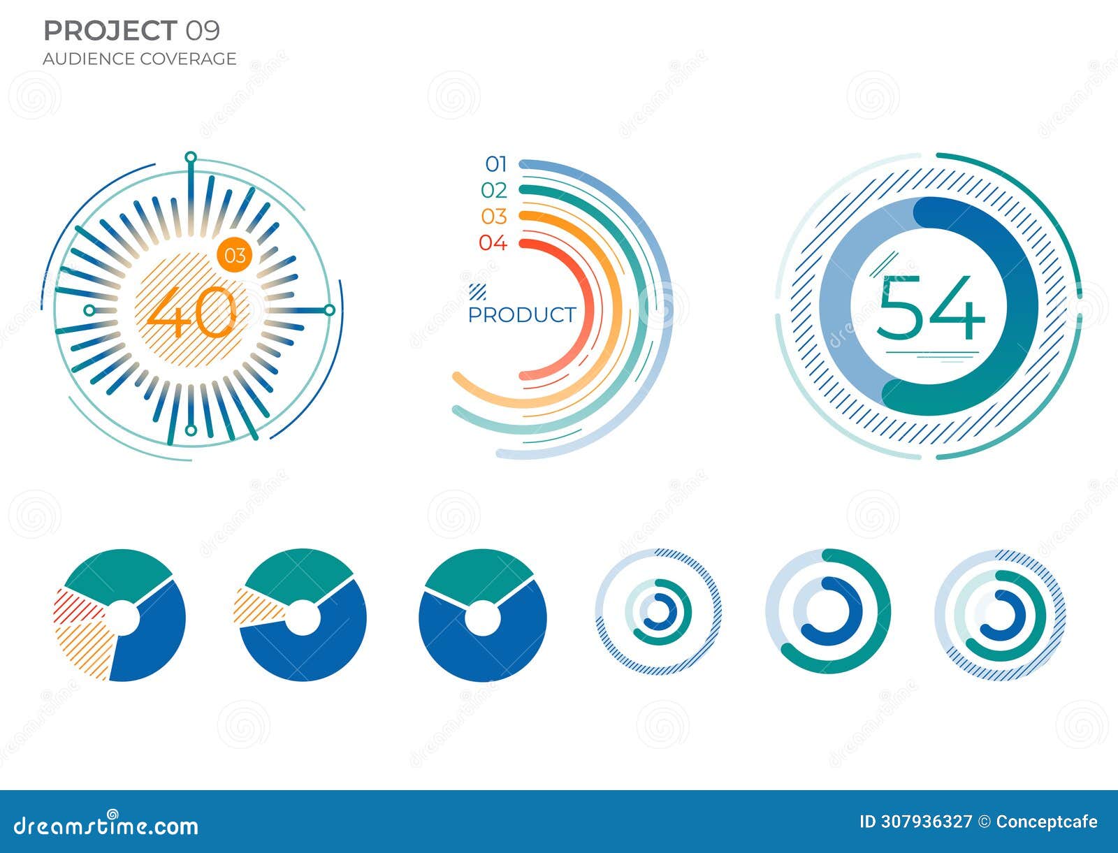 Finance Elements Commercial Pie Charts. Modern Visual Vector ...