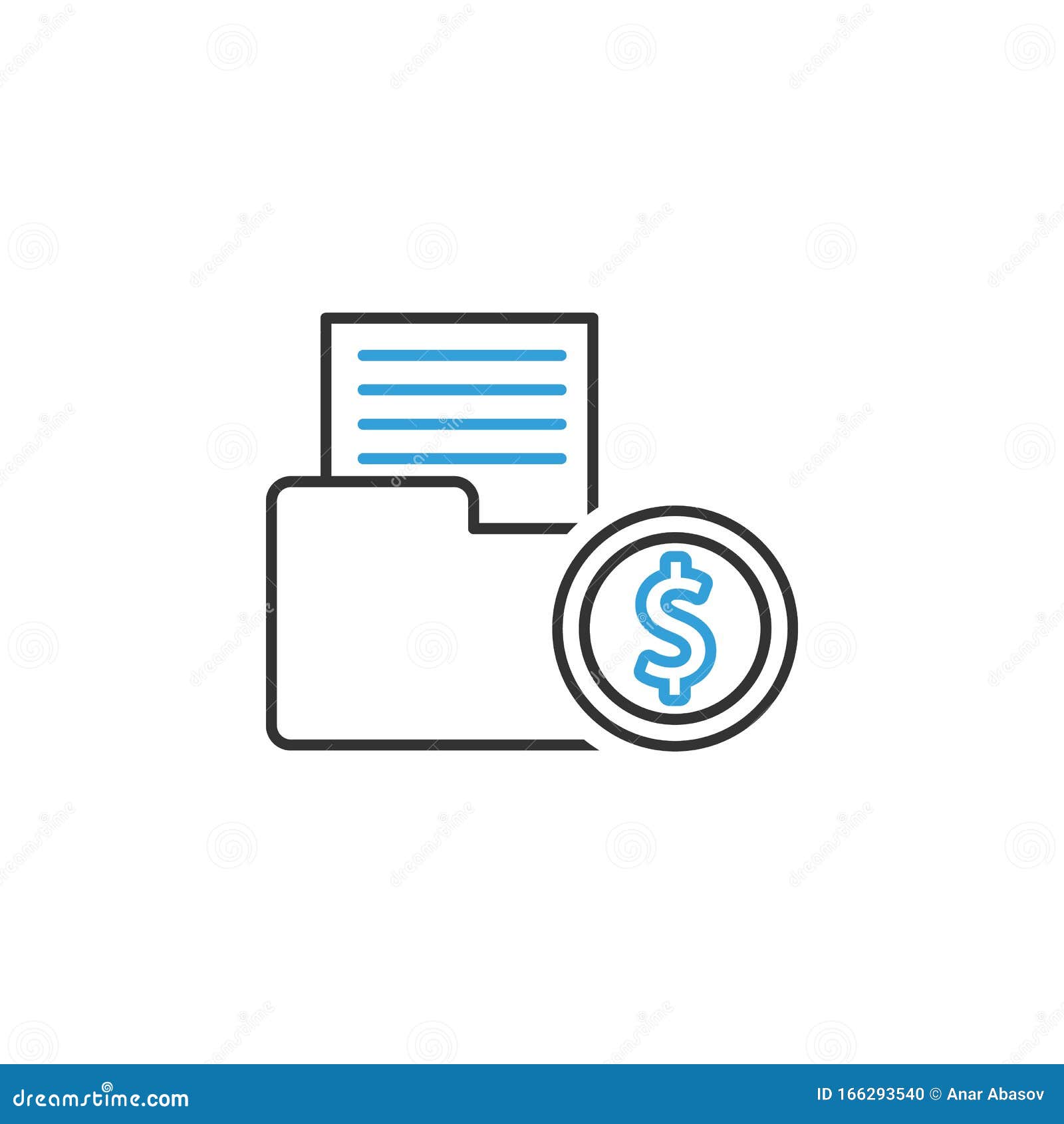 Finance Folder 2 Colored Line Icon. Simple Colored Element Illustration ...