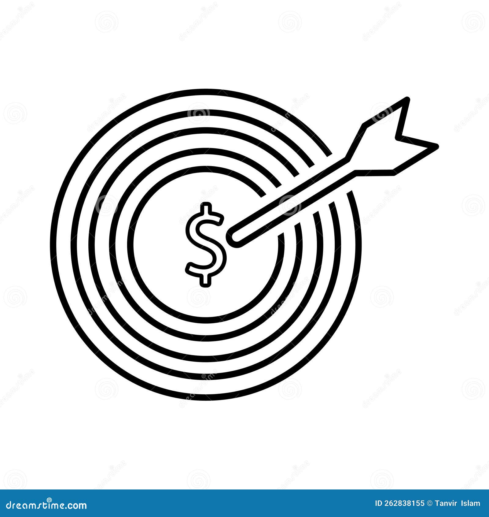 Finance Goal Target Icon in Line Style Stock Vector - Illustration of ...