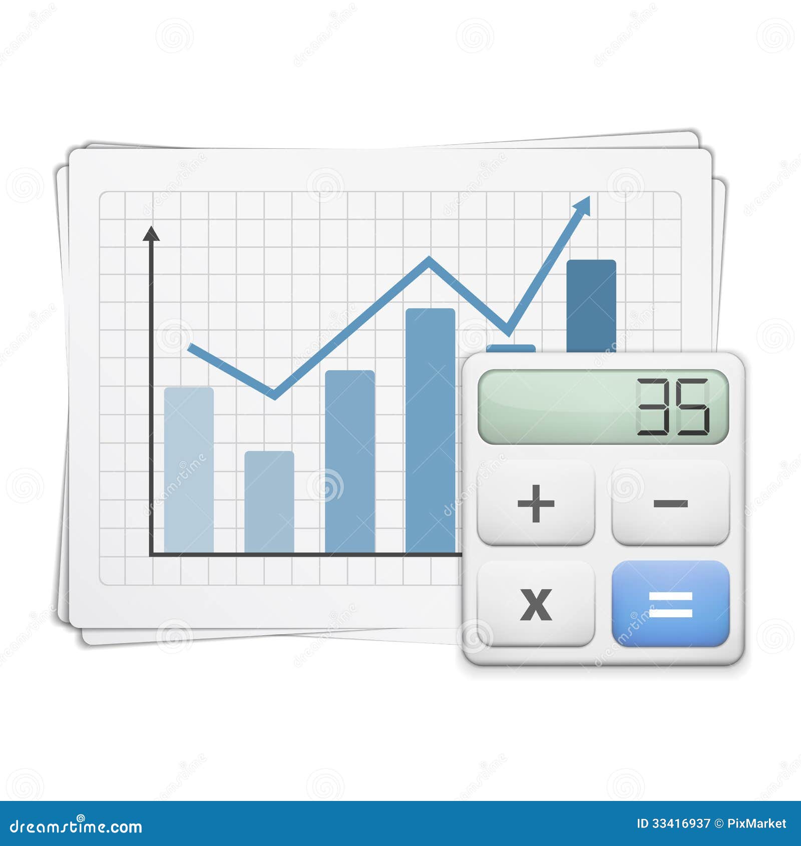 Finance Graph Document With Info Charts Financial Vector Illustration ...