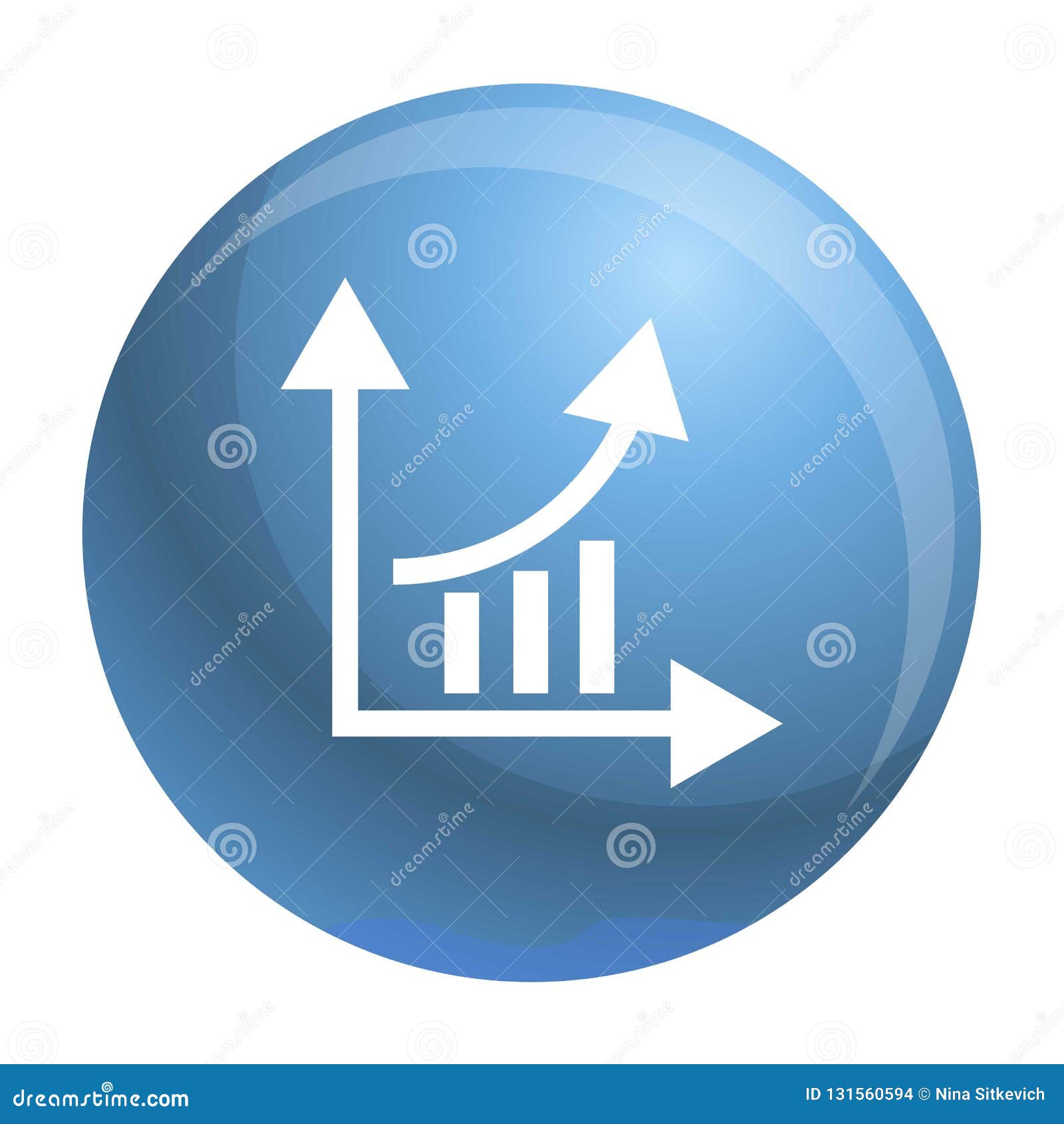 Finance Graph Chart Icon, Simple Style Stock Vector - Illustration of ...