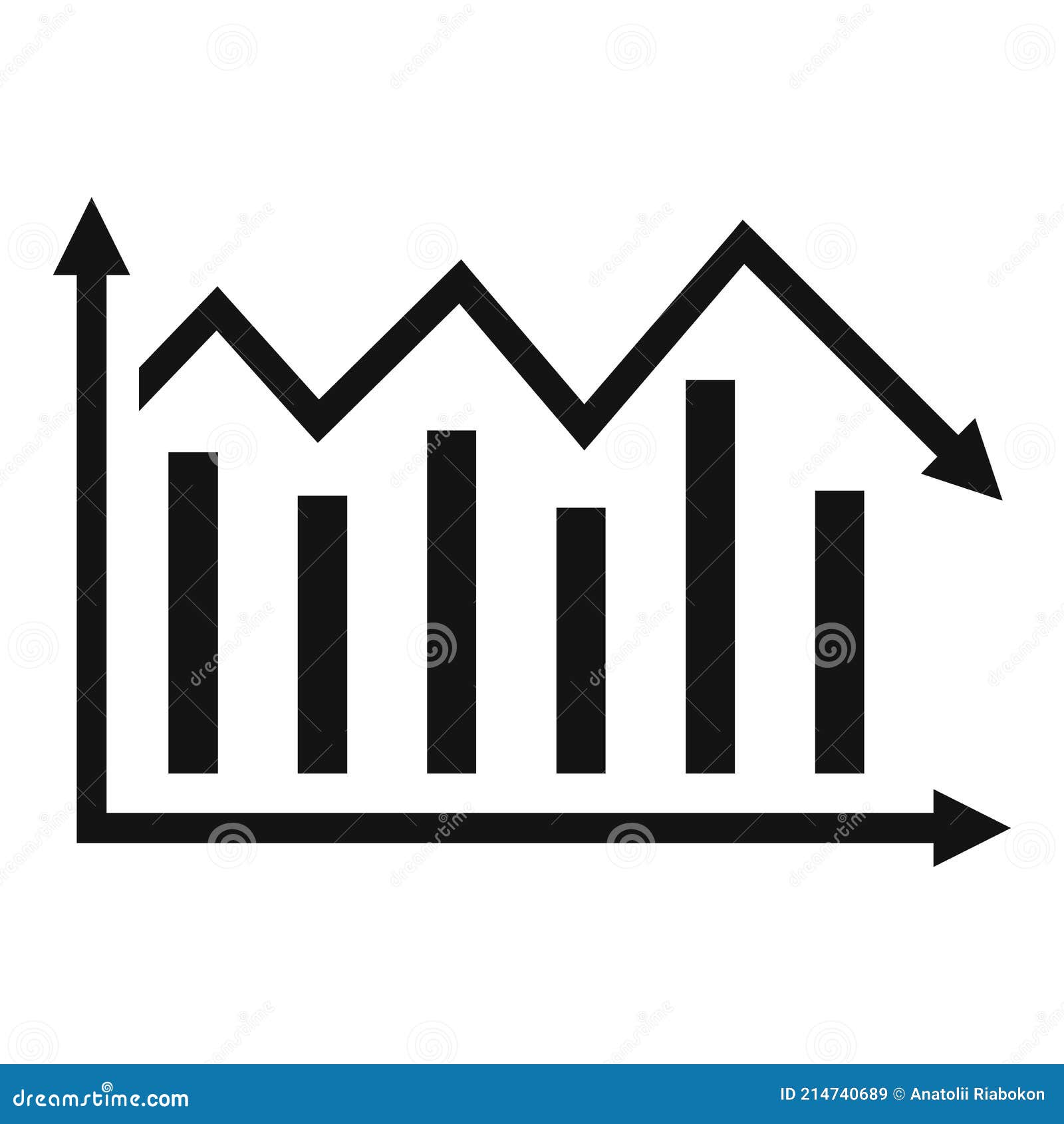 Finance Graph Chart Icon, Simple Style Stock Vector - Illustration of ...