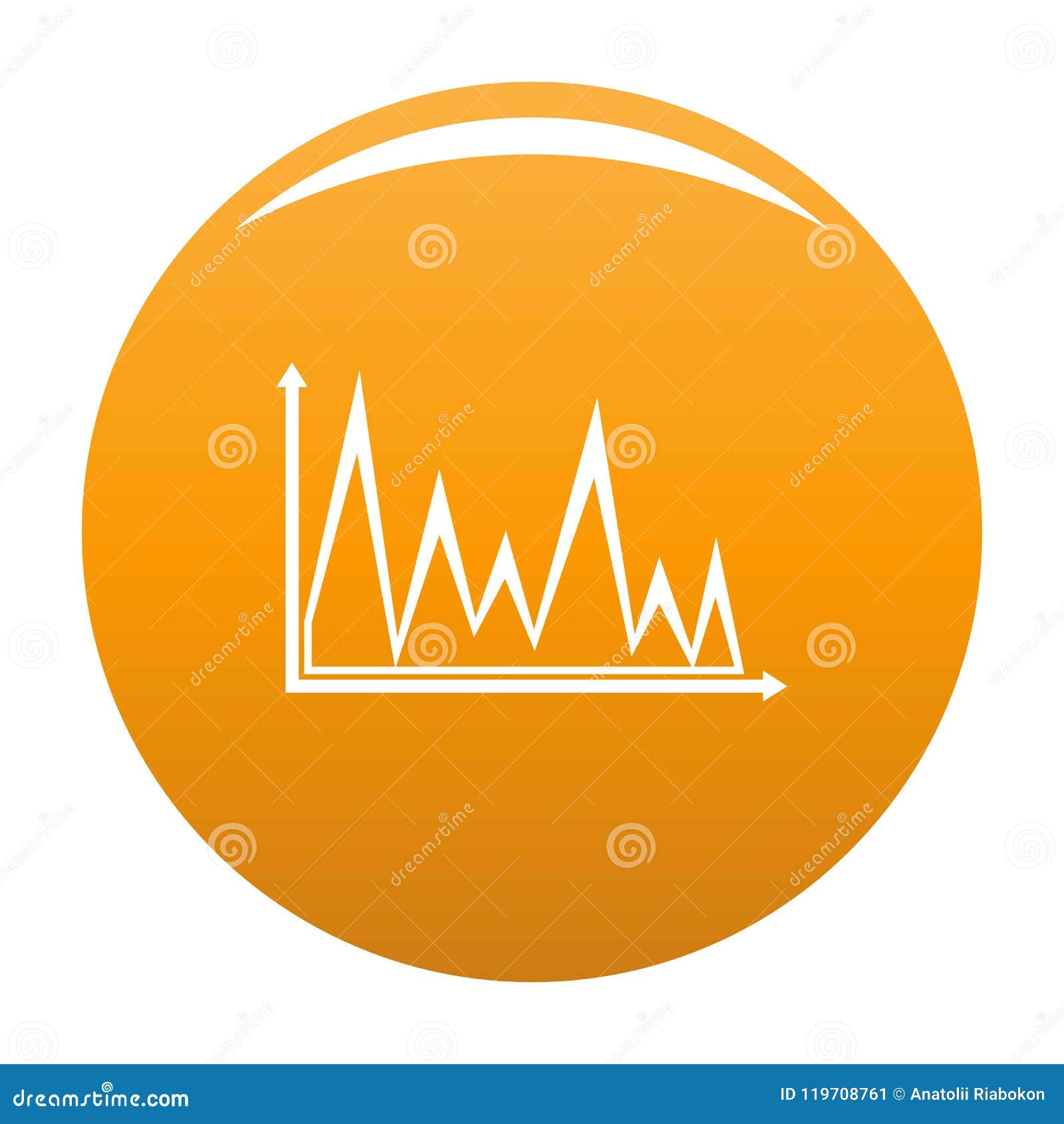 Finance Graph Icon Vector Orange Stock Vector - Illustration of concept ...