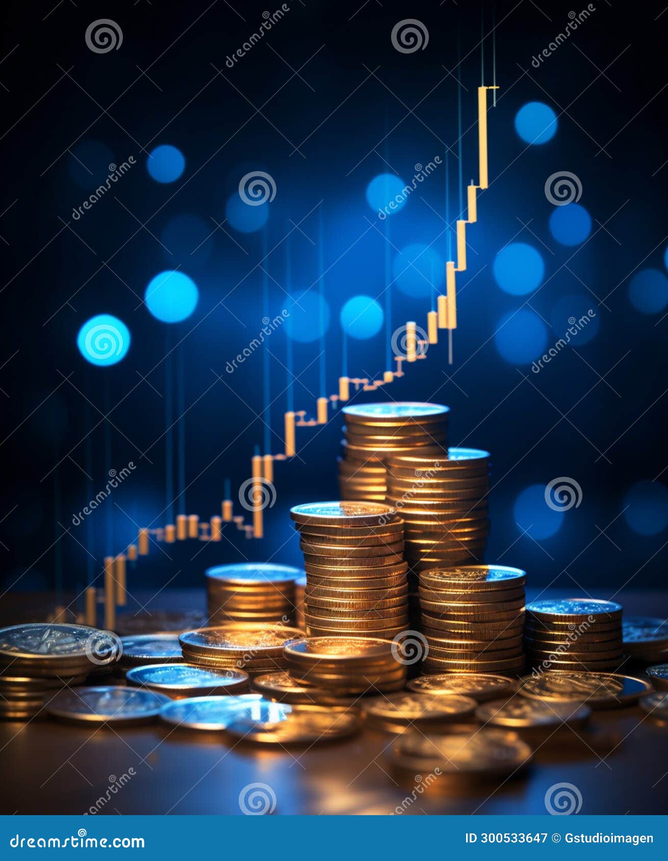 Finance Growth Chart Shows Currency Coin Banking Success Generated by ...