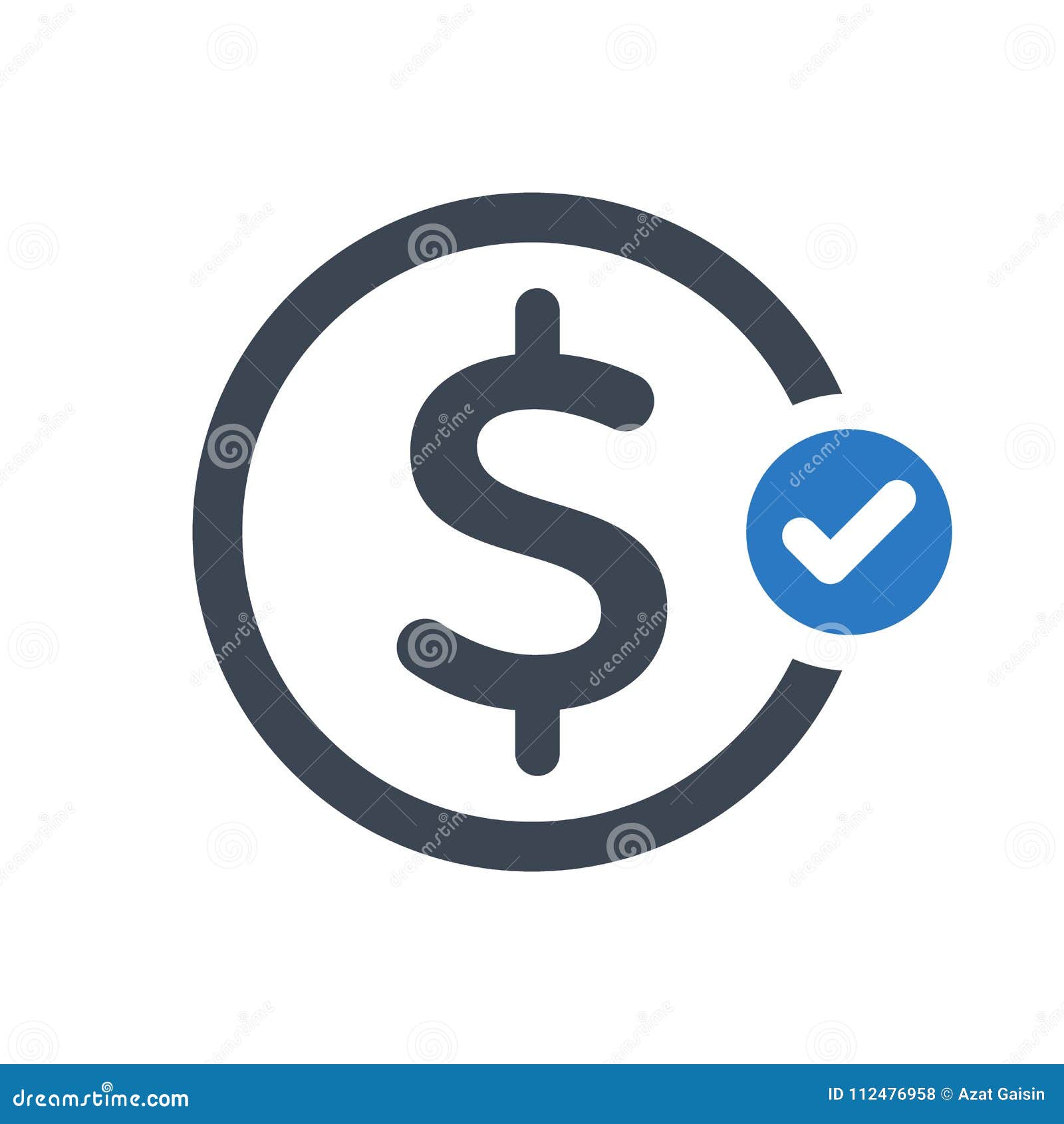 Finance Icon with Check Sign. Finance Icon and Approved, Confirm, Done ...