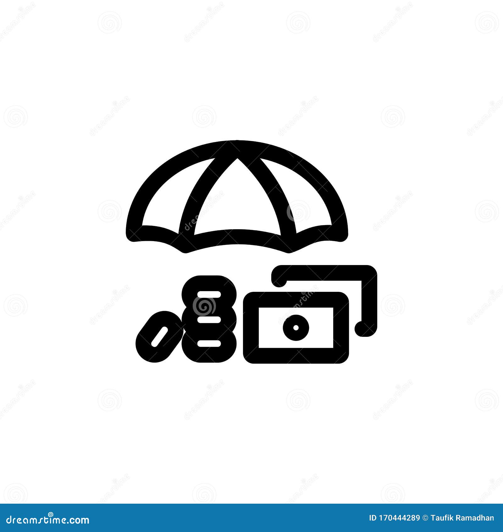 Finance Icon, Insurance Icon Design Line Style. Perfect for Application ...