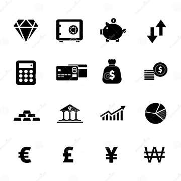 Finance Icon set stock vector. Illustration of bubble - 29834833