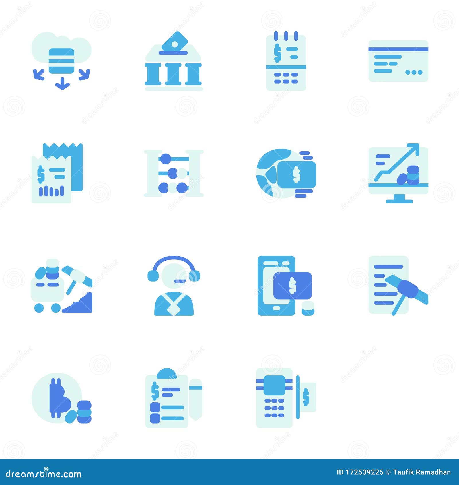 Finance Icon Set Design Flat Style Part 2. Perfect for Application, Web ...