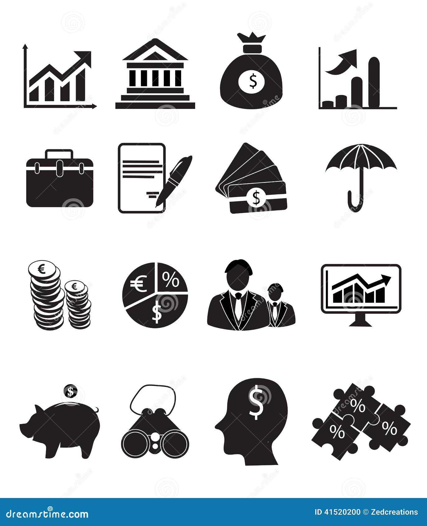 Finance Icon Set stock vector. Illustration of exchange - 41520200