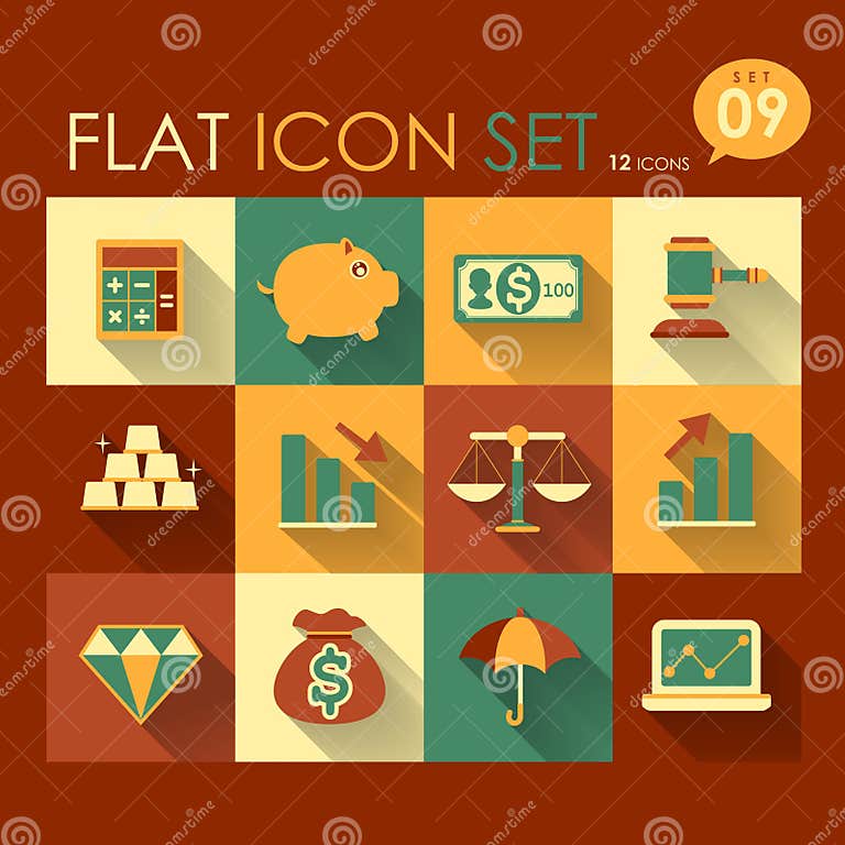 Finance icon set stock vector. Illustration of line, dollar - 38557125
