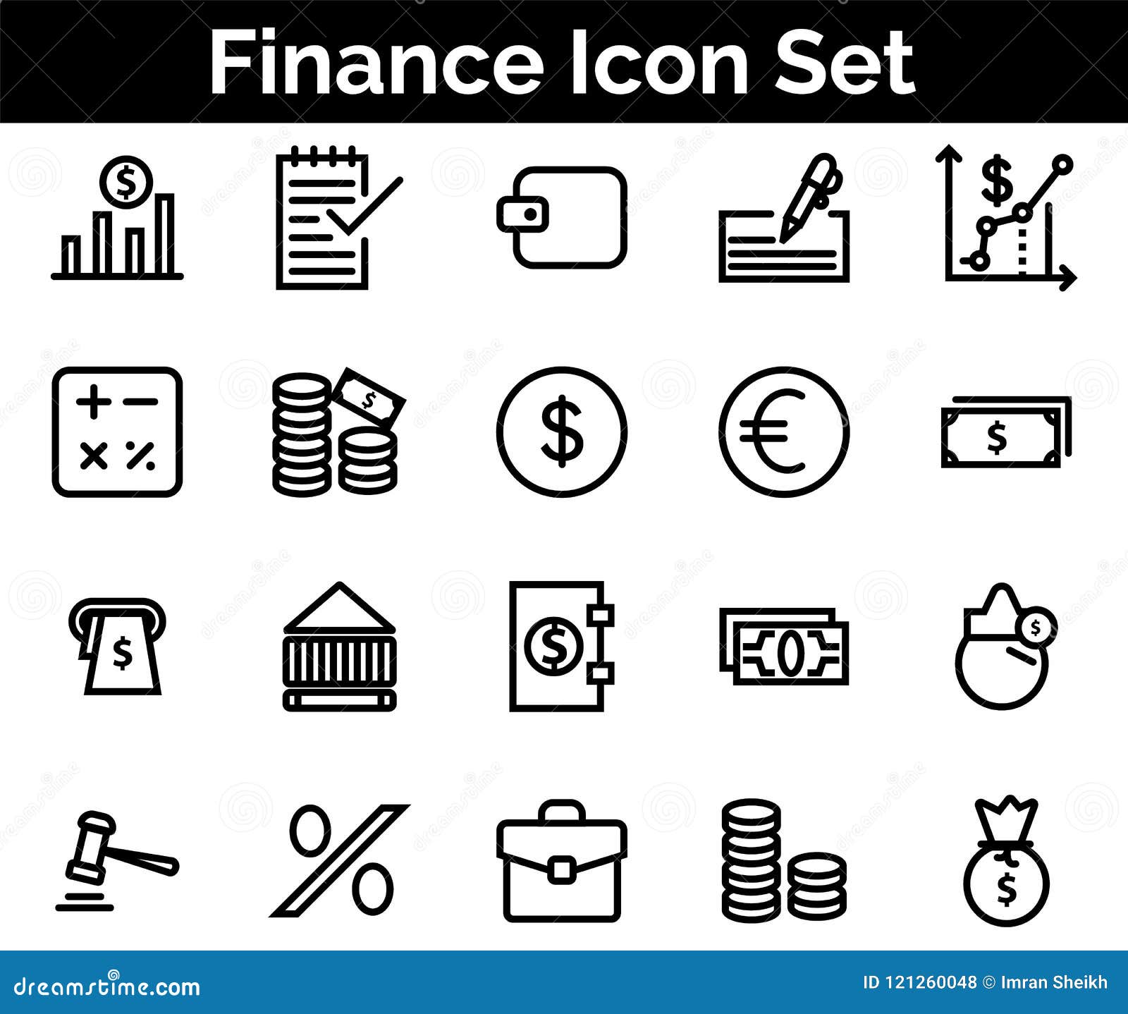 Finance Icon SET Vector Illustration Stock Vector - Illustration of ...