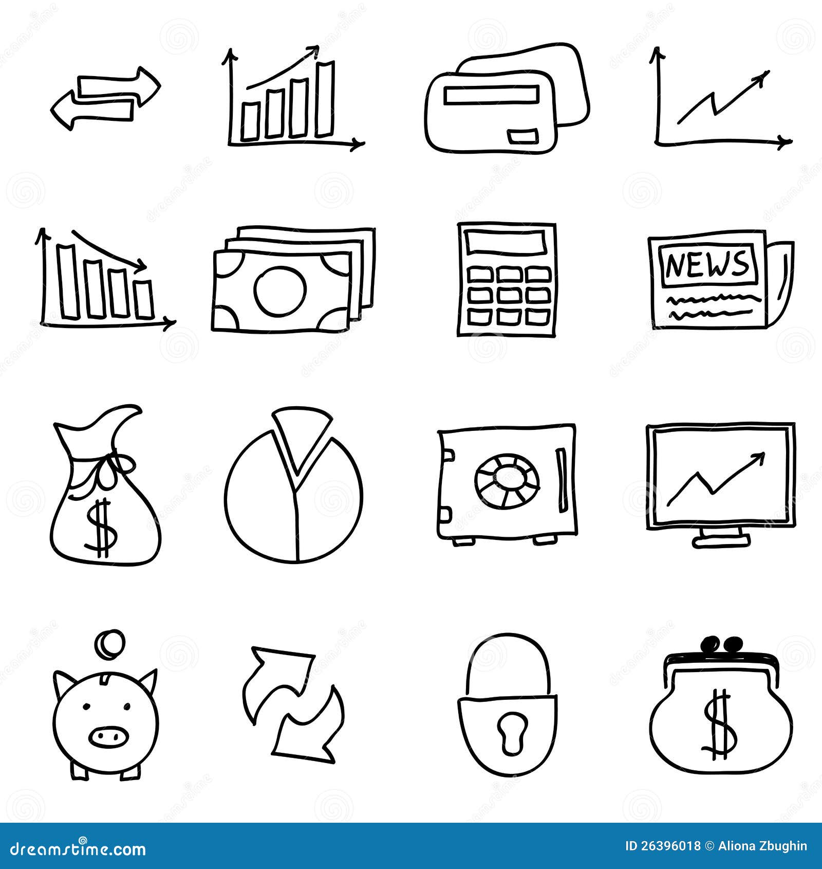 Finance icons stock vector. Illustration of black, finance - 26396018