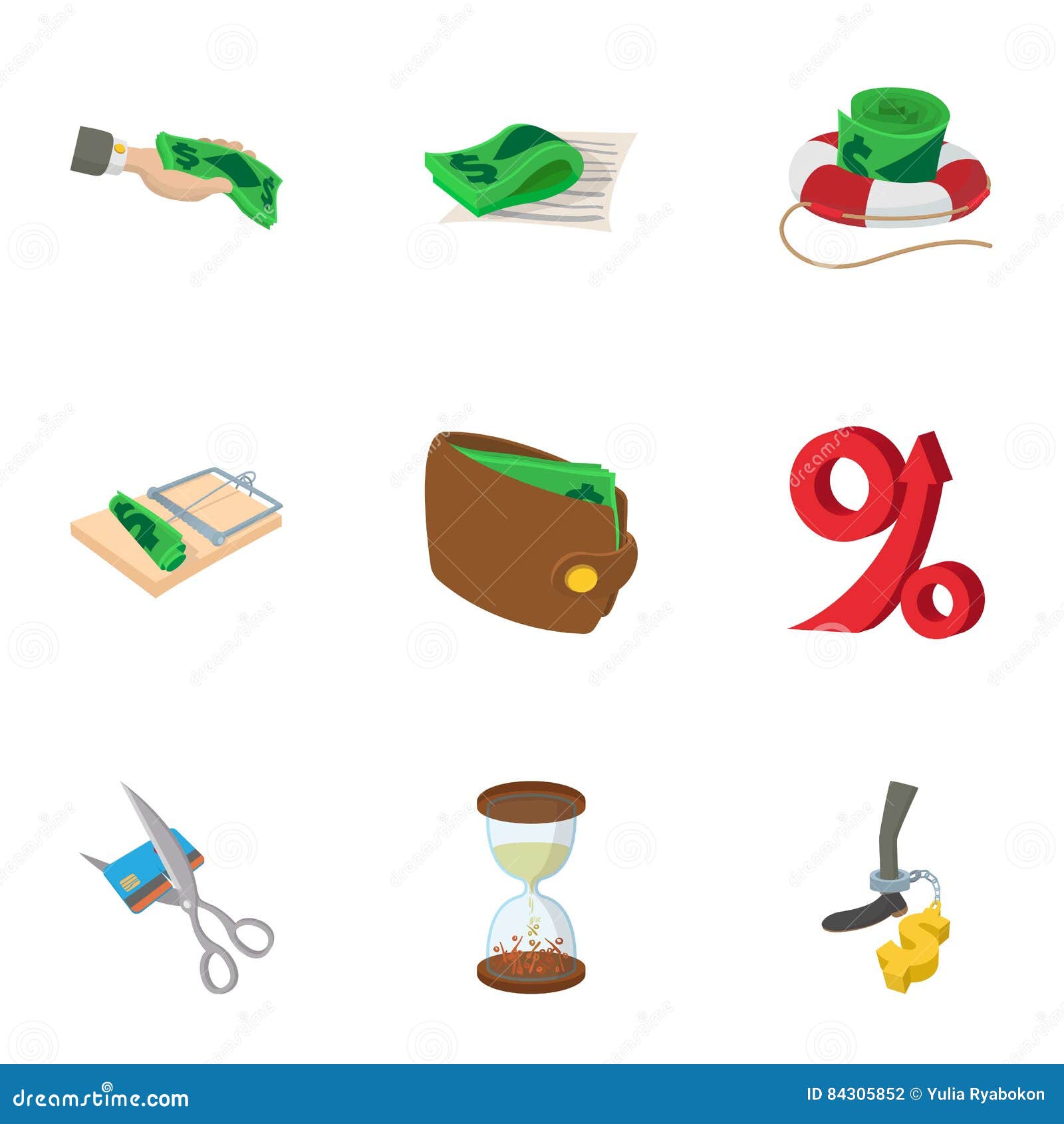 Finance Icons Set, Cartoon Style Stock Vector - Illustration of ...