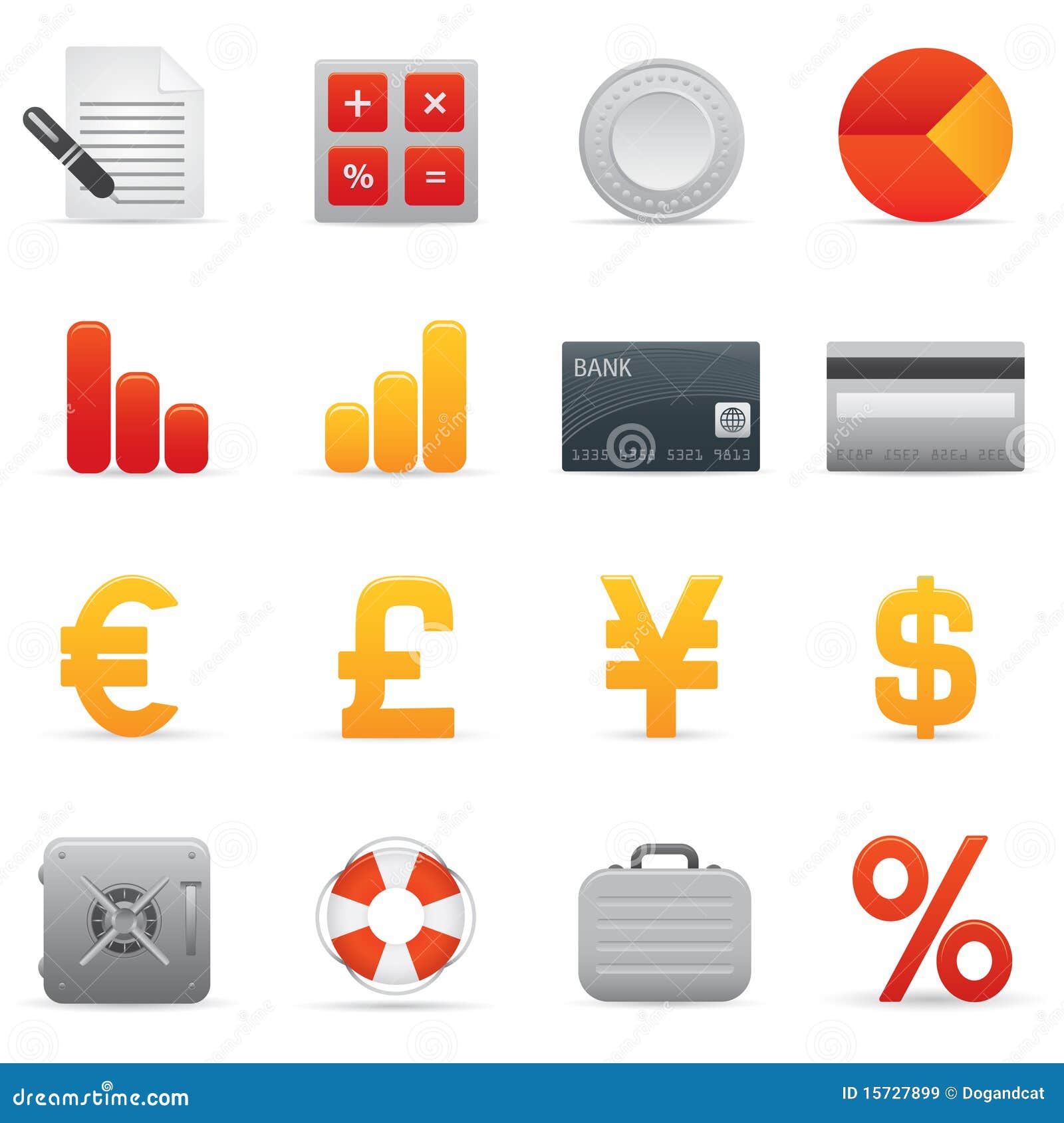 Finance Icons Set | Red Serie 01 Stock Vector - Illustration of network ...