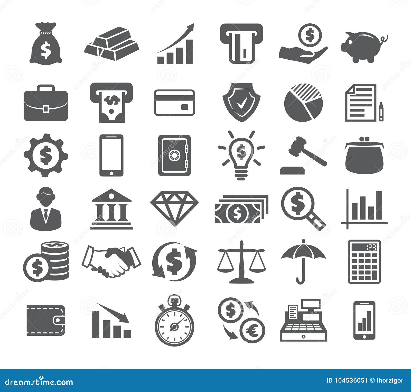 Finance Icons on white stock vector. Illustration of check - 104536051