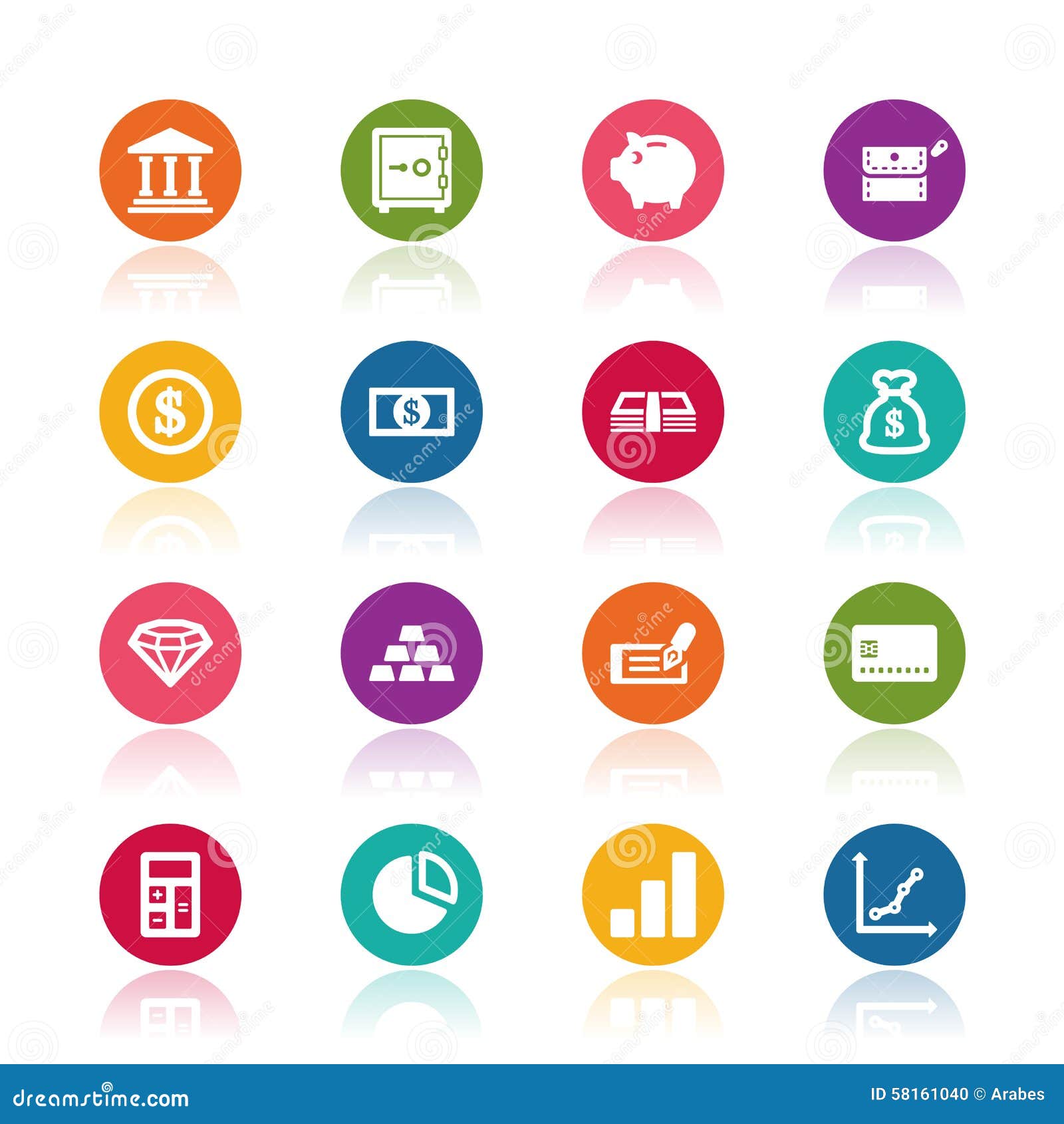 Finance icons stock vector. Illustration of checkbook - 58161040