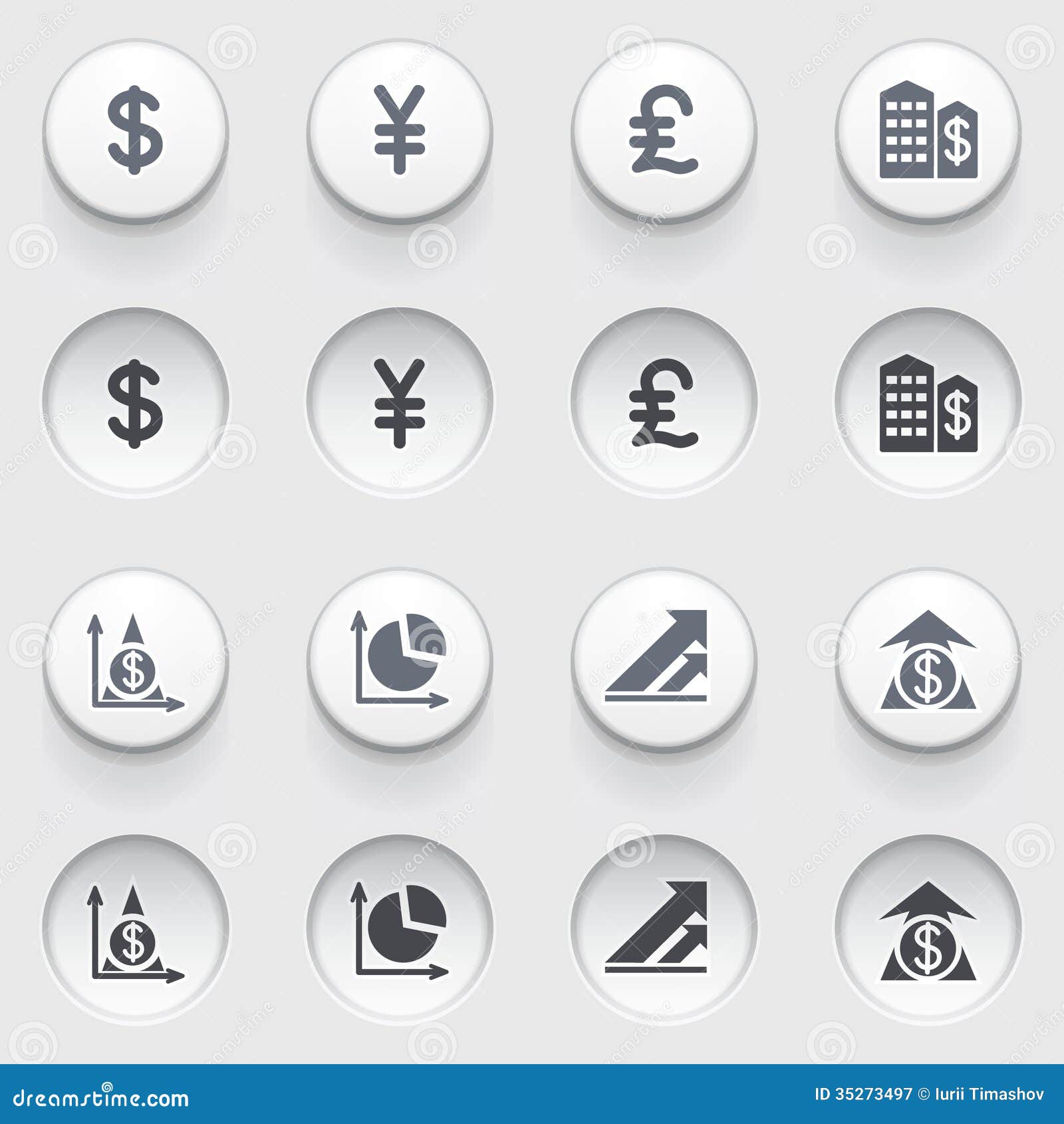Finance Icons on White Buttons. Set 2. Stock Vector - Illustration of ...