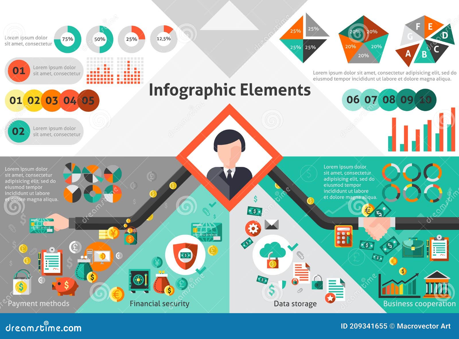 Finance Infographic Set Vector Design Illustration Stock Vector ...