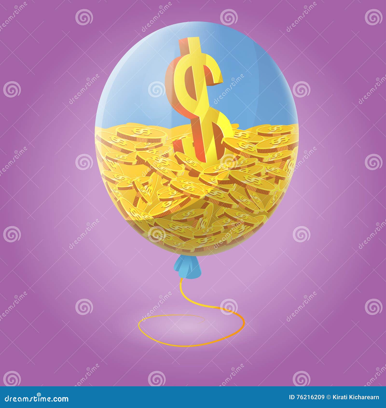 Finance Inside Blue Air Balloon Stock Vector - Illustration of floating ...