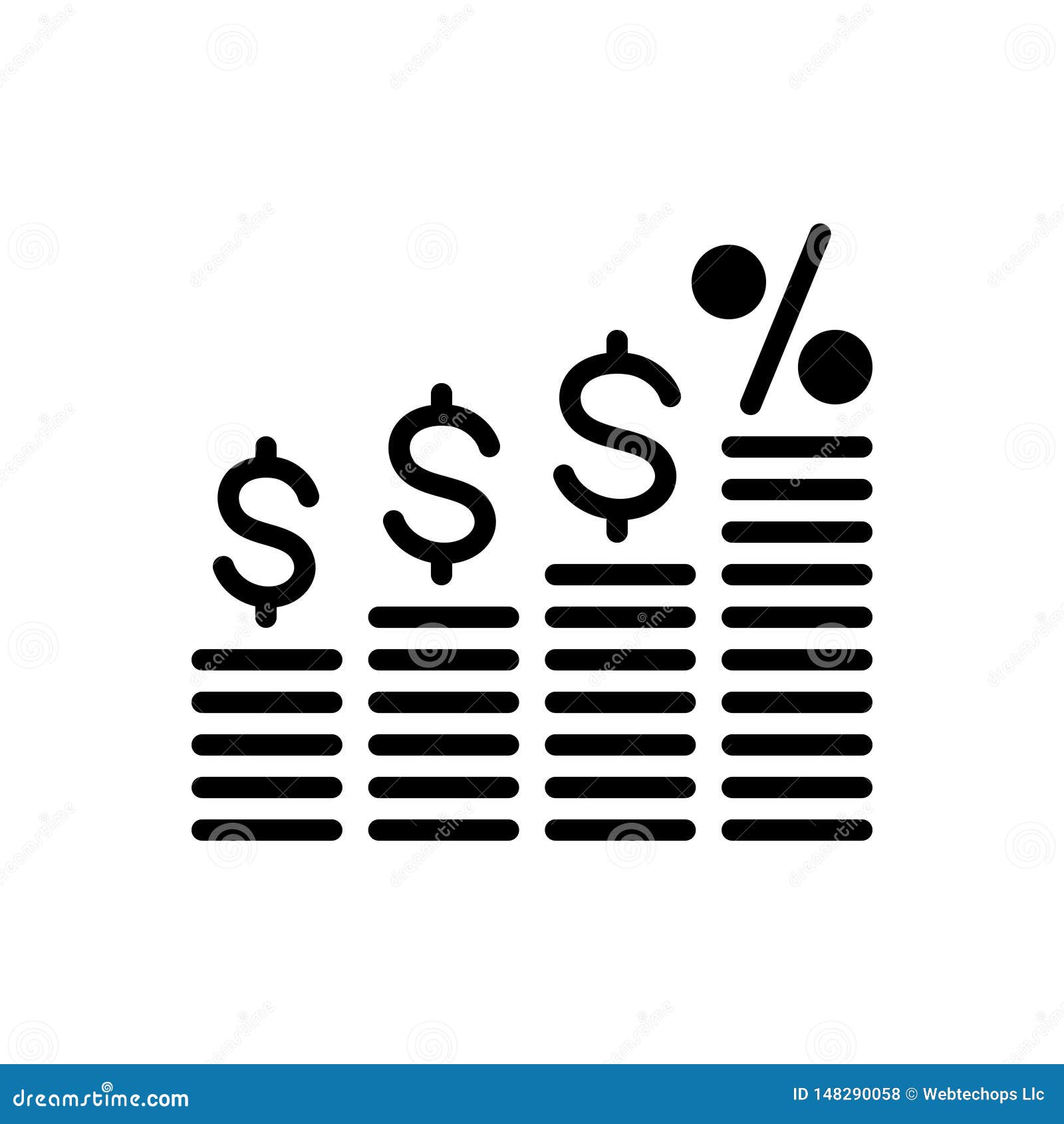 Black Solid Icon for Finance Interest, Improvement and Investment Stock ...