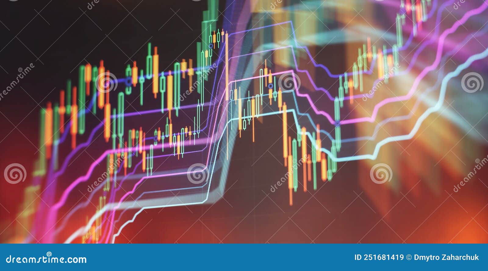 Finance and Investment Concept. Charts of Financial Instruments with ...
