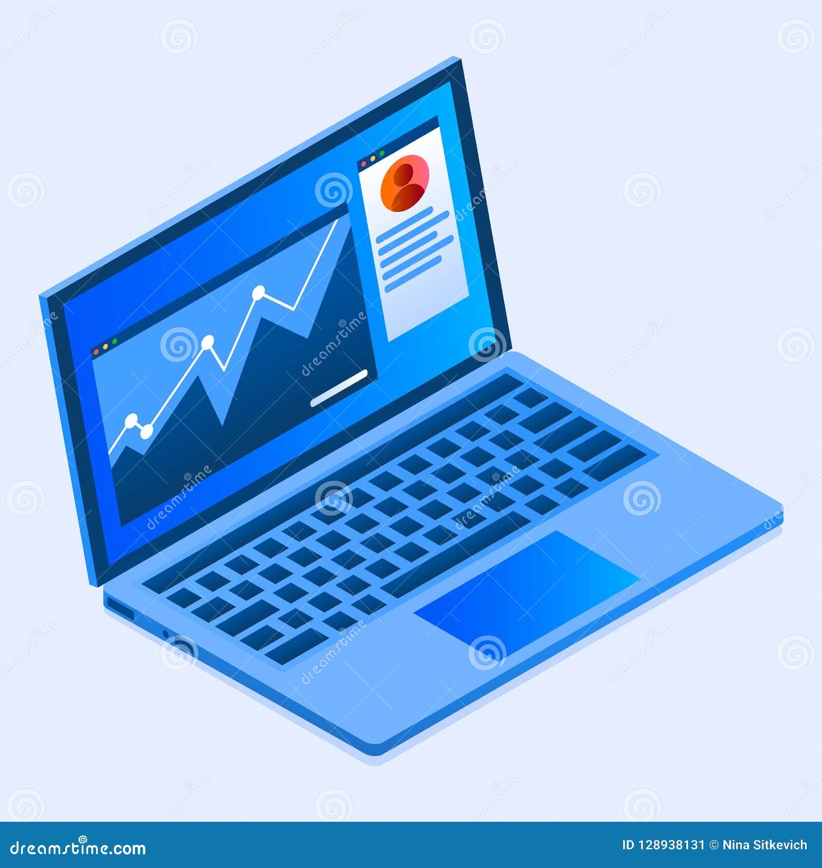 Finance Laptop Icon, Isometric Style Stock Vector - Illustration of ...