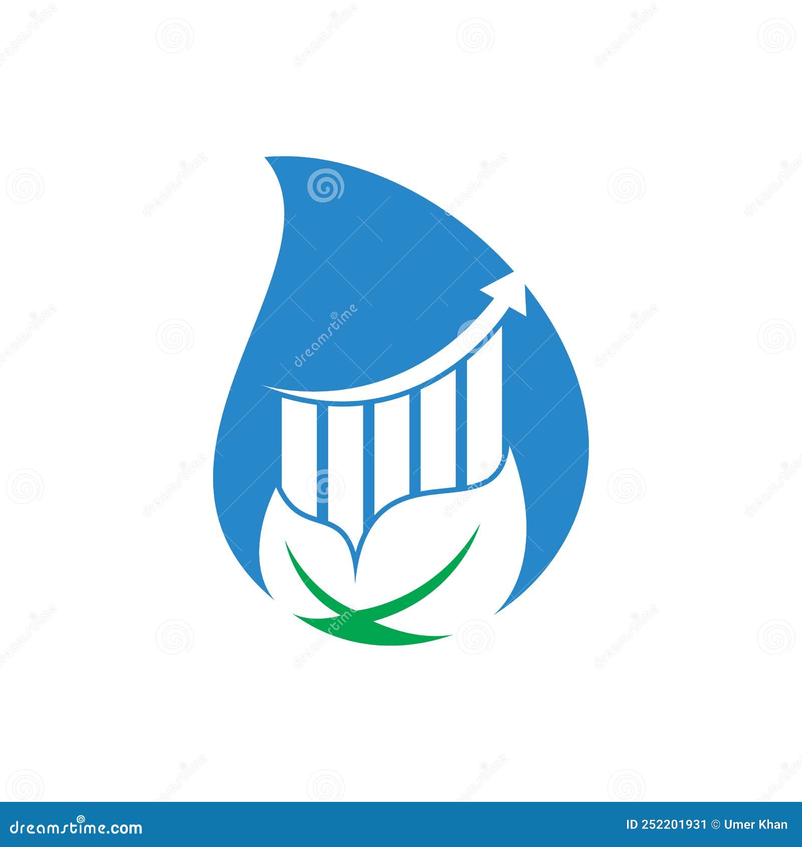 Finance Leaf Drop Shape Concept Logo Template. Stock Vector ...