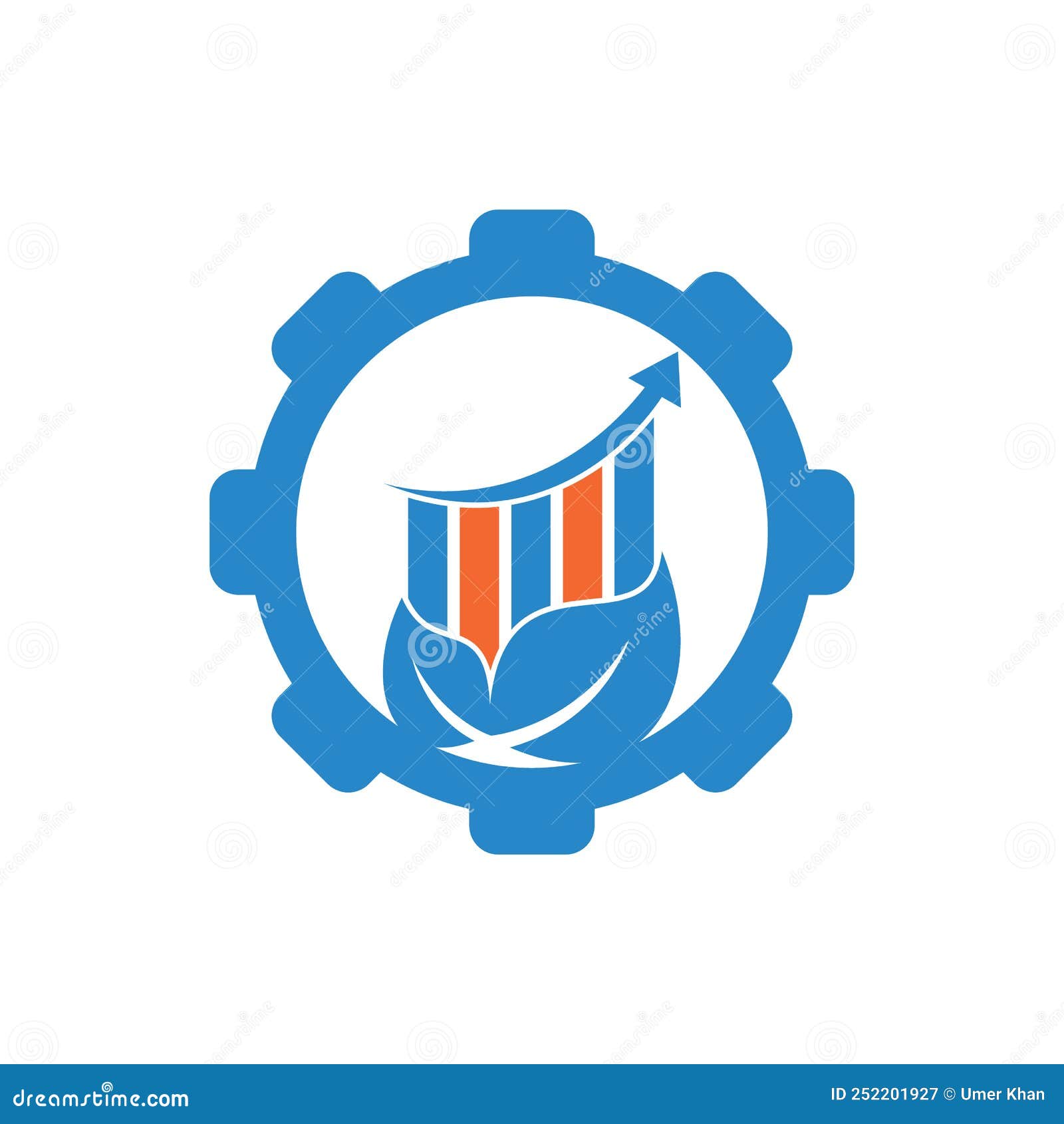 Finance Leaf Gear Shape Concept Logo Template. Stock Vector ...