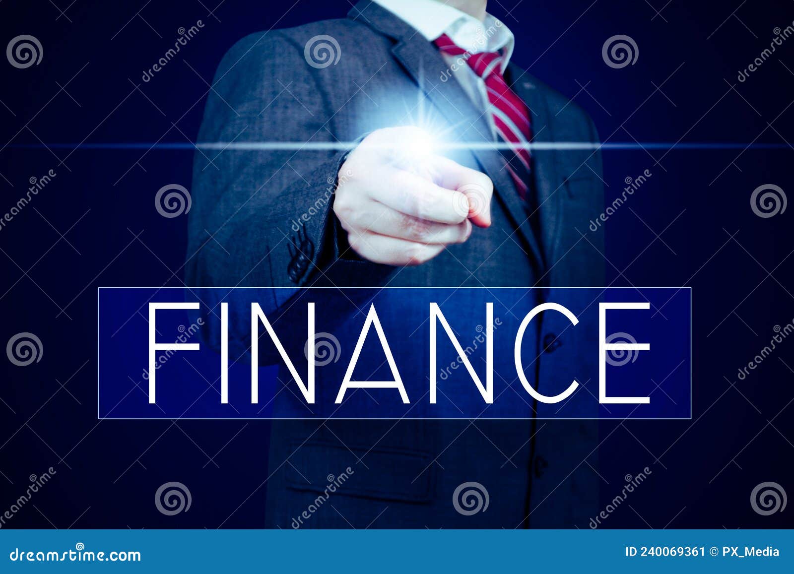 Finance - Lettering, Businessman Pointing Finger Stock Image - Image of ...