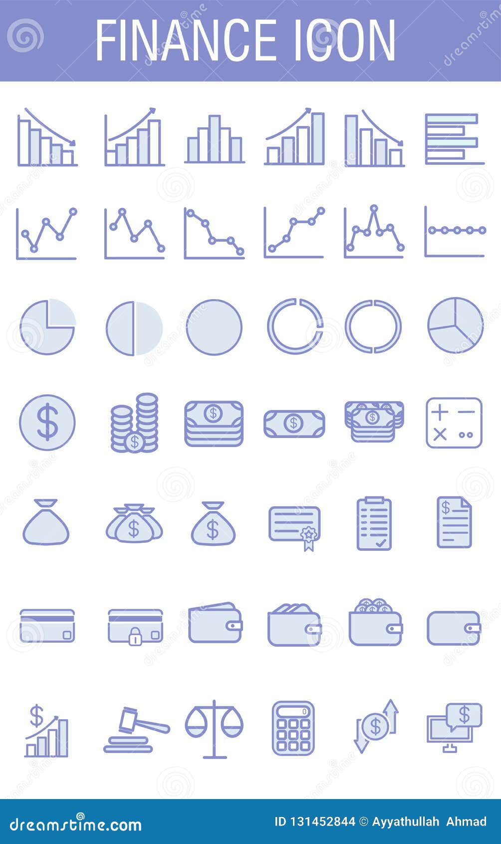 Finance Line Icon Set with Simple Icon Stock Illustration ...