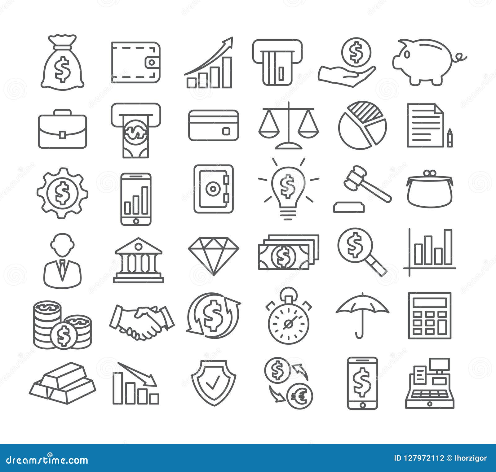 Finance Line Icons stock vector. Illustration of exchange - 127972112