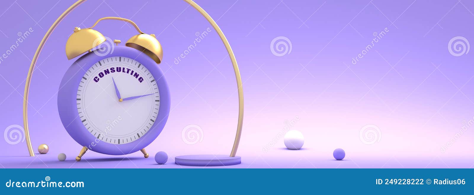 Finance Management Concept. Alarm Clock with Consulting Text. 3D Render ...