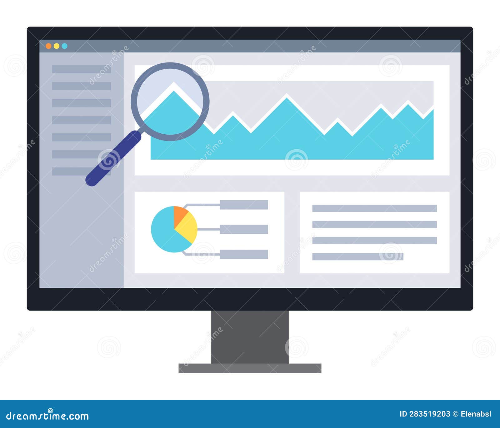 Finance and Management Software on Computer Screen Stock Vector ...