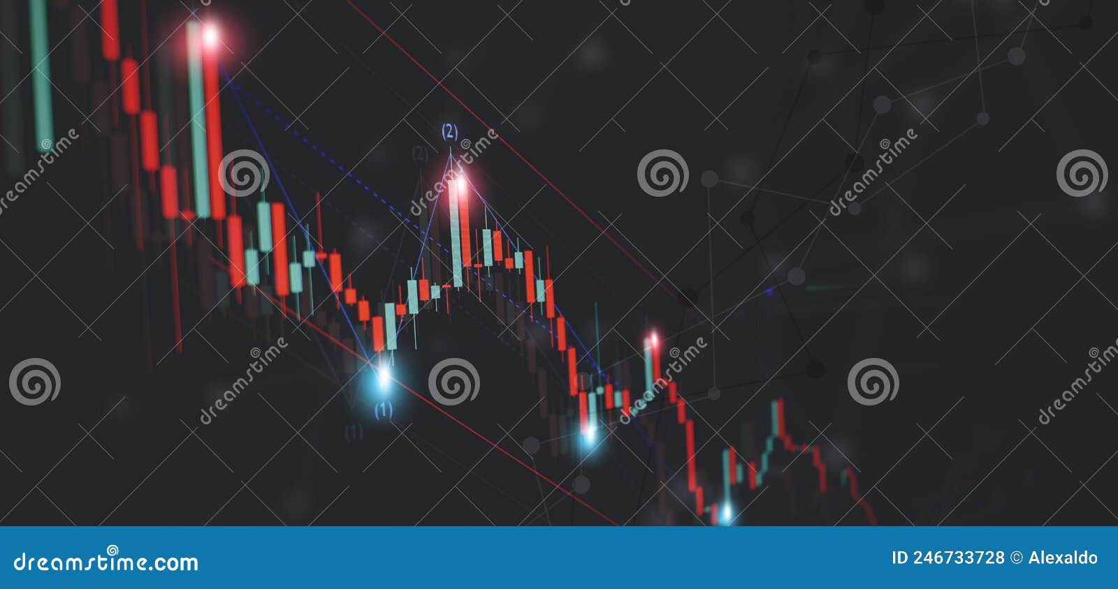 Finance Market Down Trend Channel Stock Photo - Image of value, diagram ...