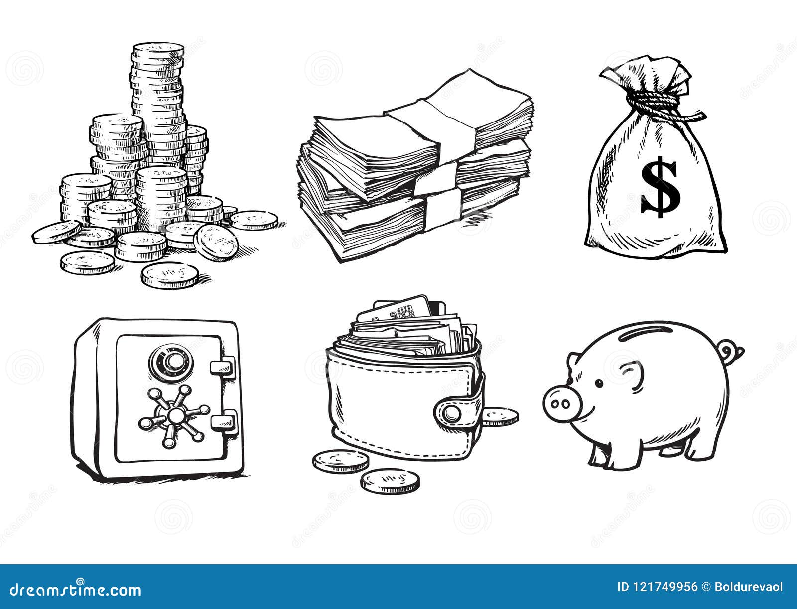 Finance, Money Set. Sketch Vector Stock Vector - Illustration of bank ... Finance, Money Set. Sketch Vector Stock Vector - Illustration of bank ...
