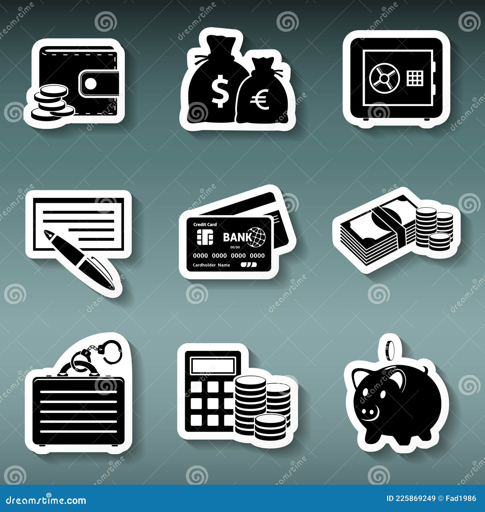 Finance and Money Stickers Set Stock Vector - Illustration of label ...