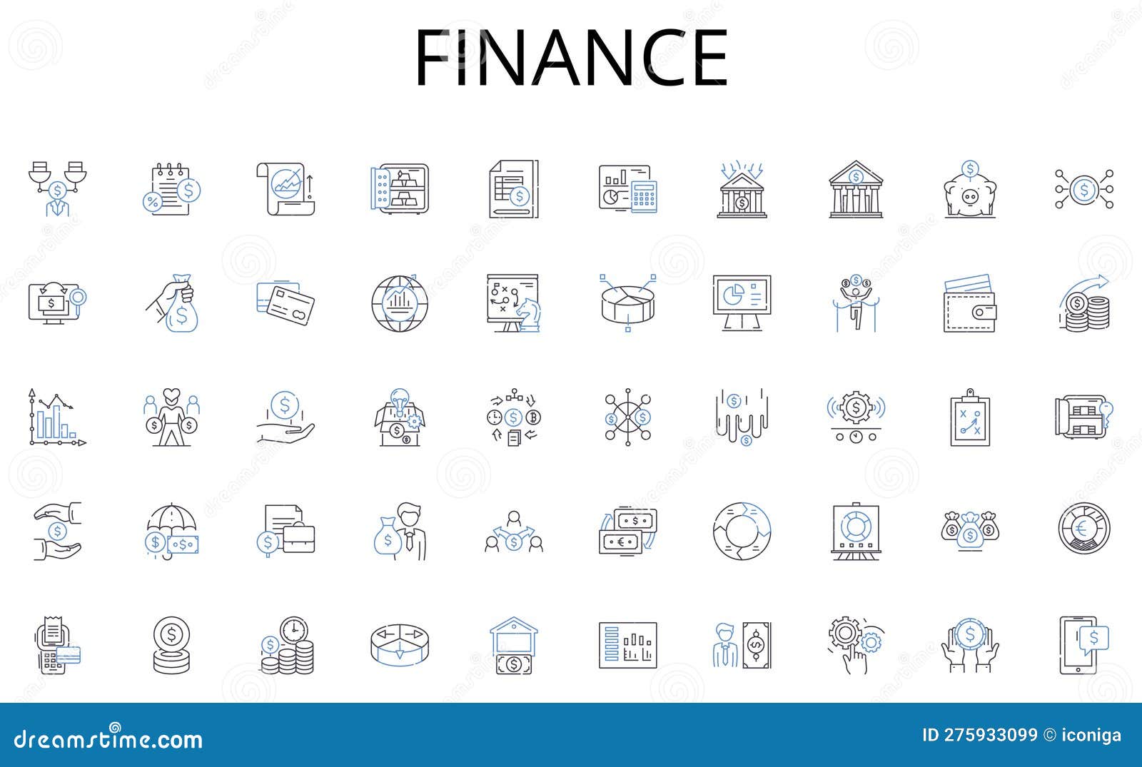 Finance Line Icons Collection. Learning, Growth, Instruction, Teaching ...