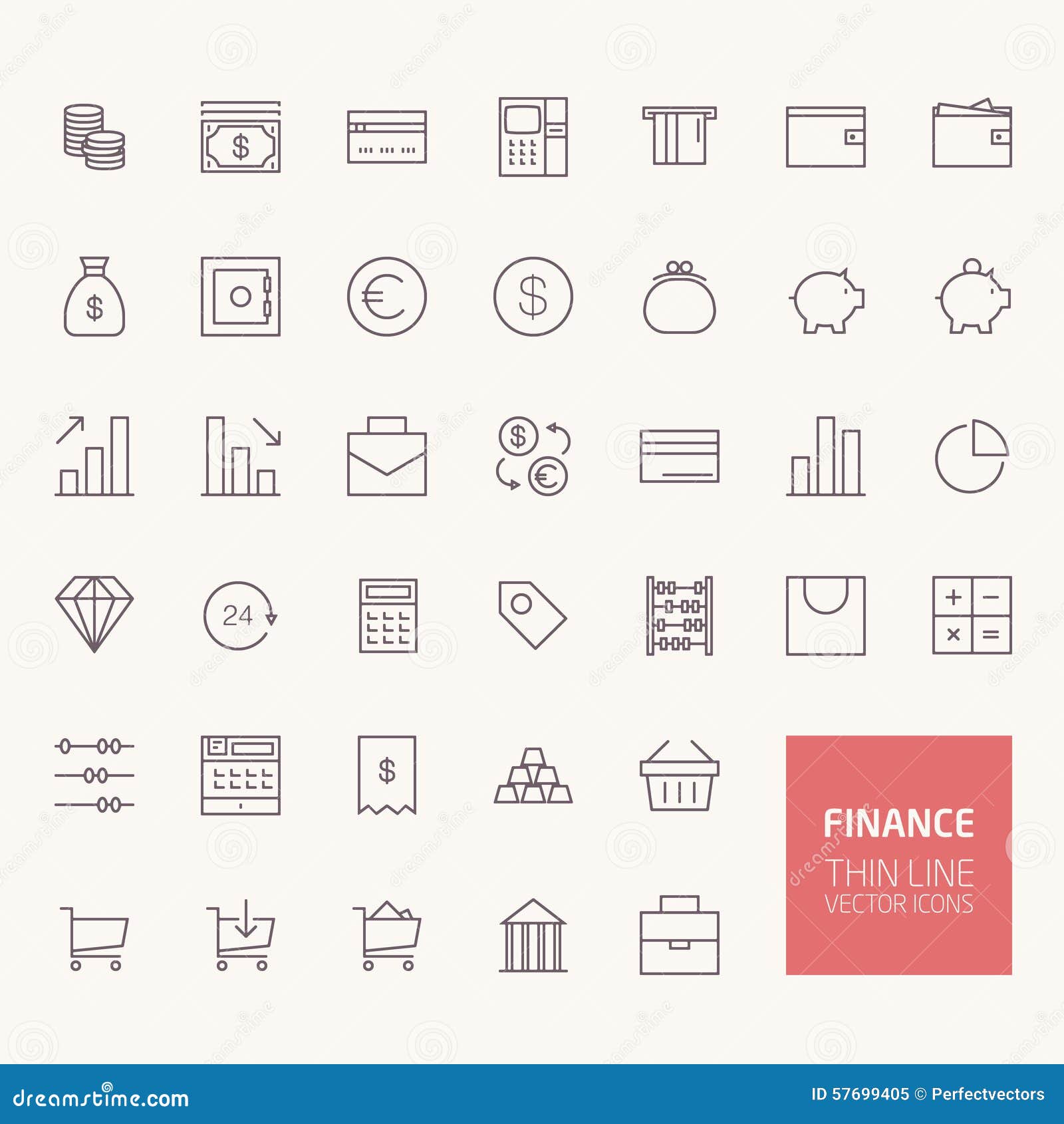 Finance Outline Icons stock illustration. Illustration of exchange ...