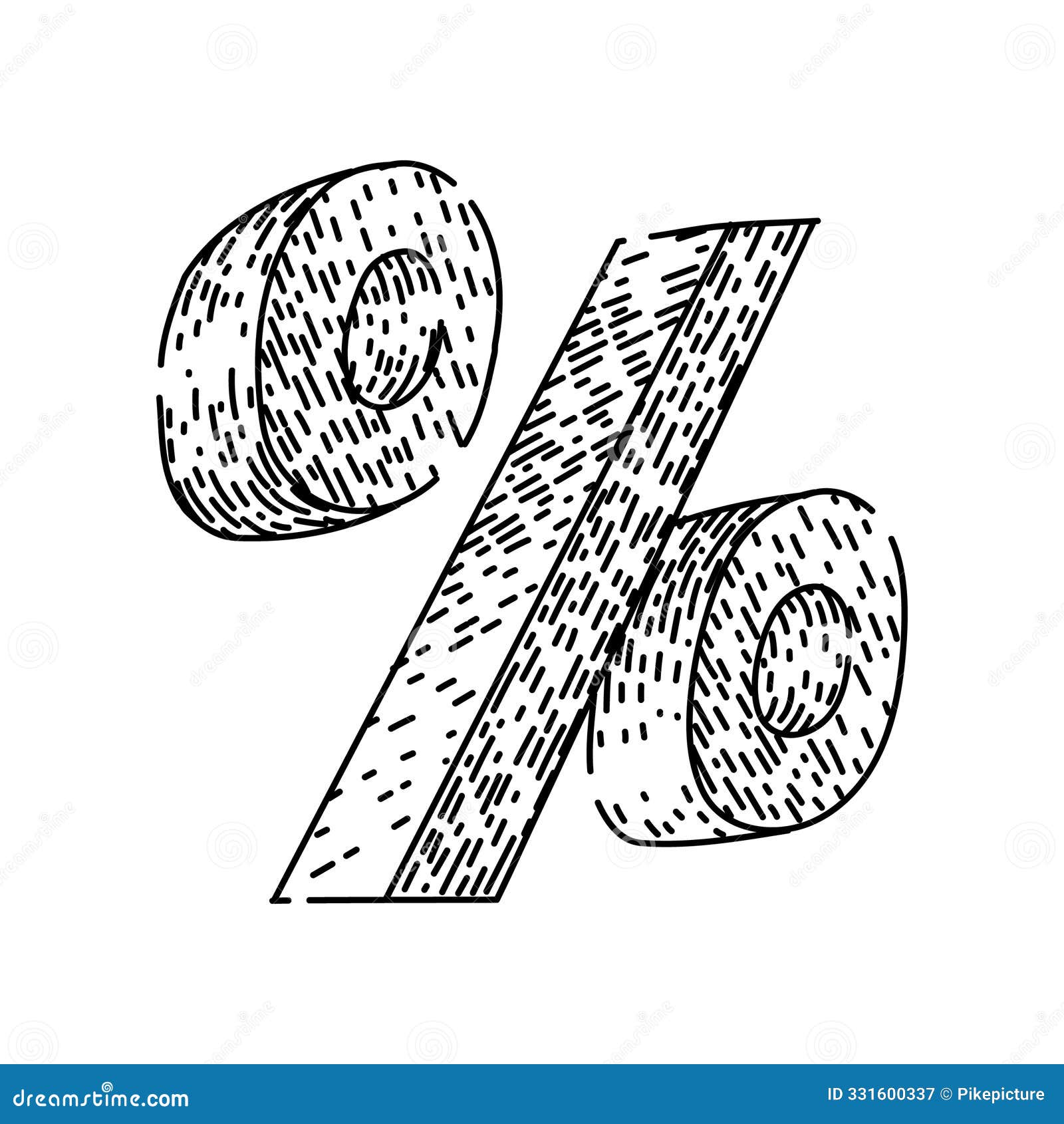 Finance Percentage Sign Sketch Hand Drawn Vector Stock Illustration - Illustration of increase ...
