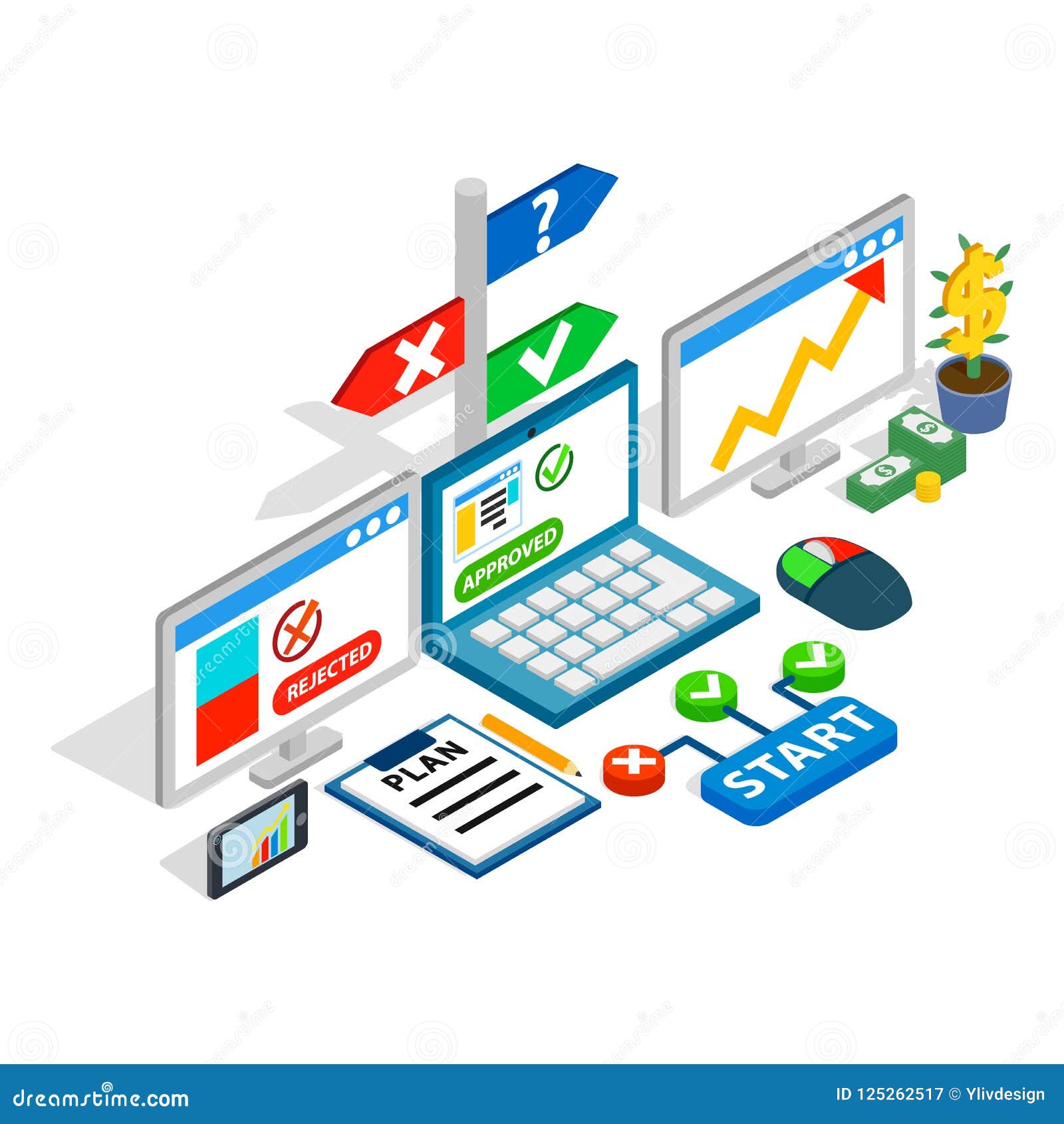 Finance Plan Clip Art, Isometric Style Stock Vector - Illustration of ...