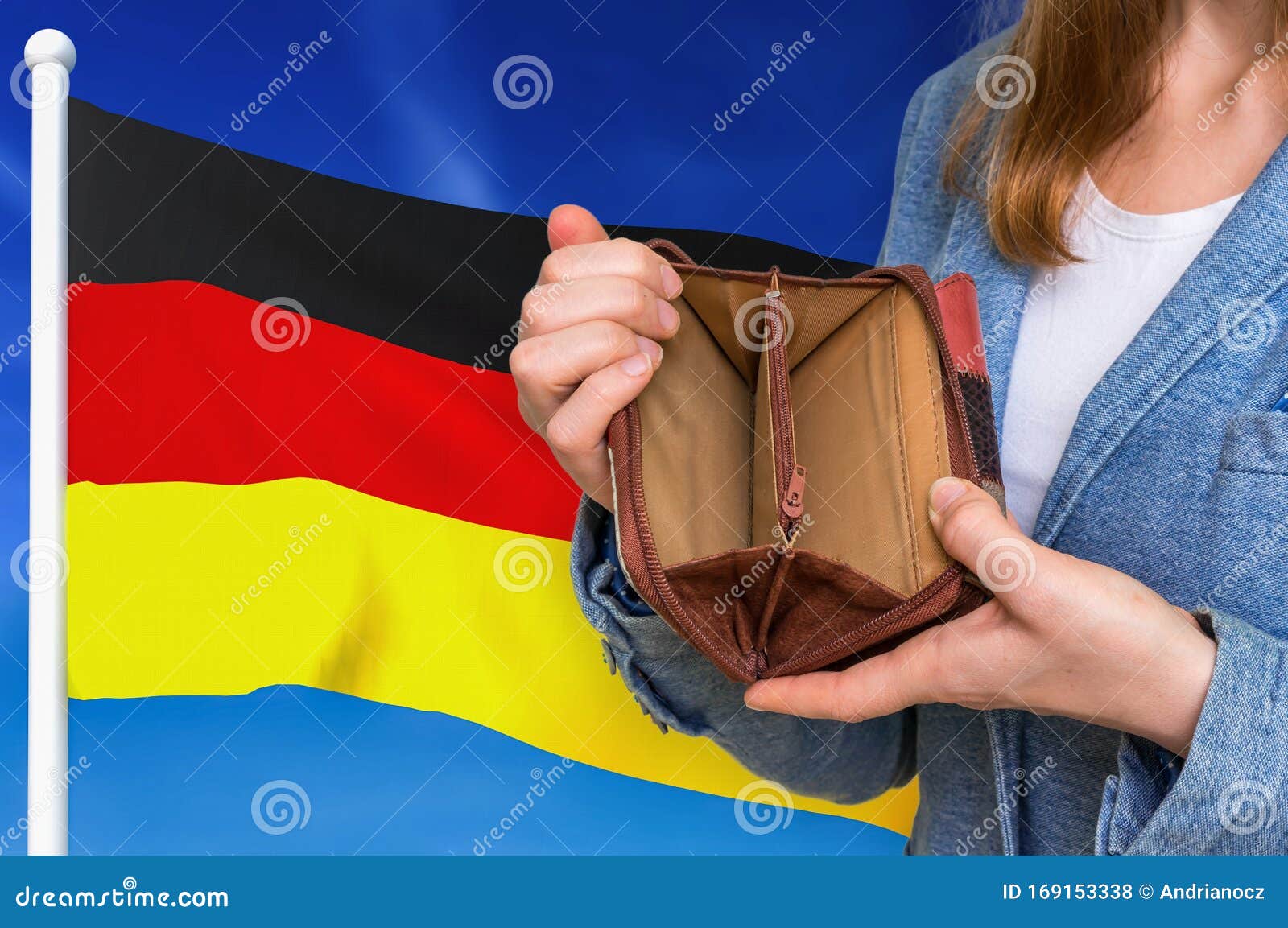 Poor Person with Empty Wallet in Germany Stock Photo - Image of ...