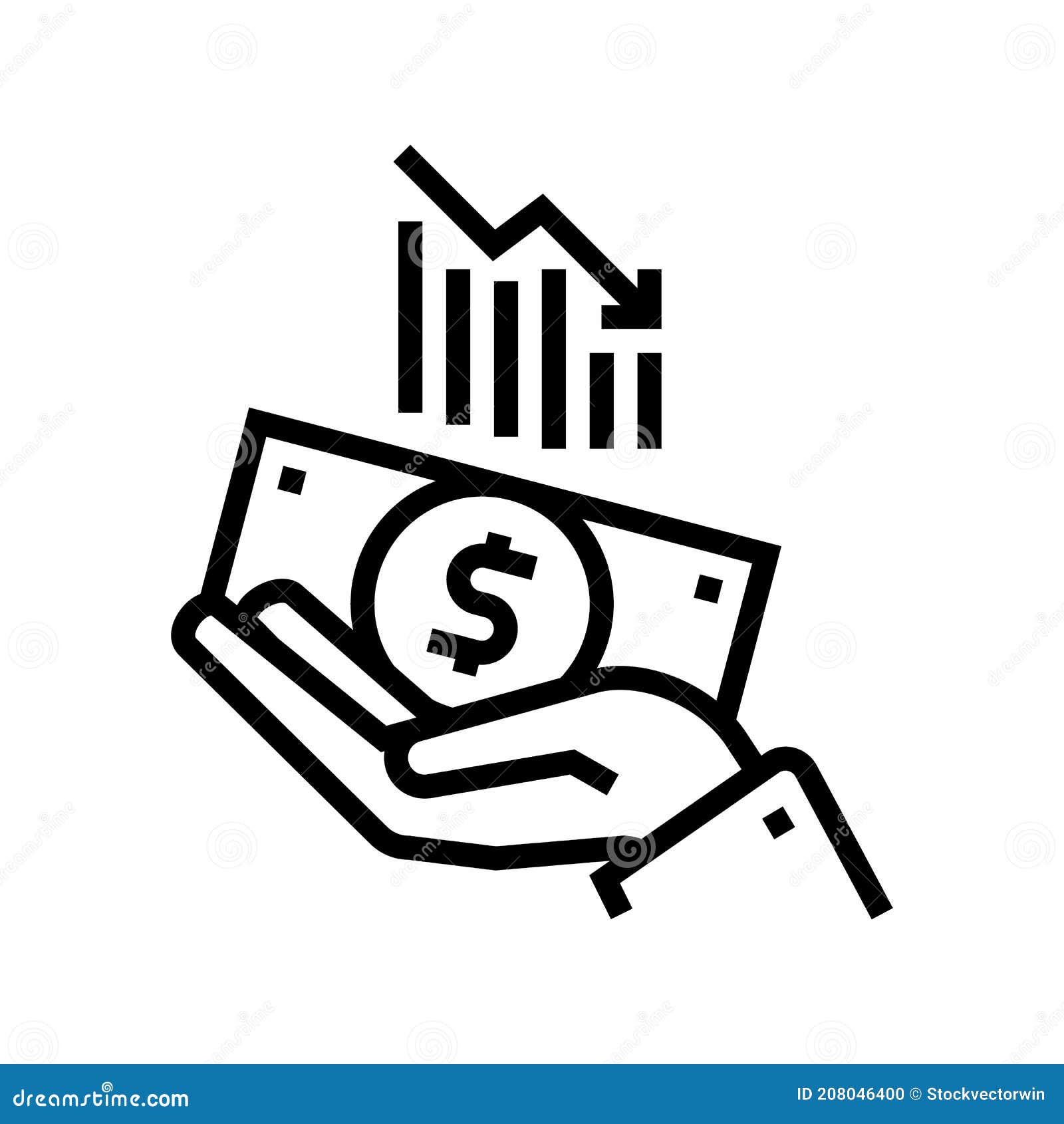 Finance Problem Line Icon Vector Illustration Stock Illustration ...