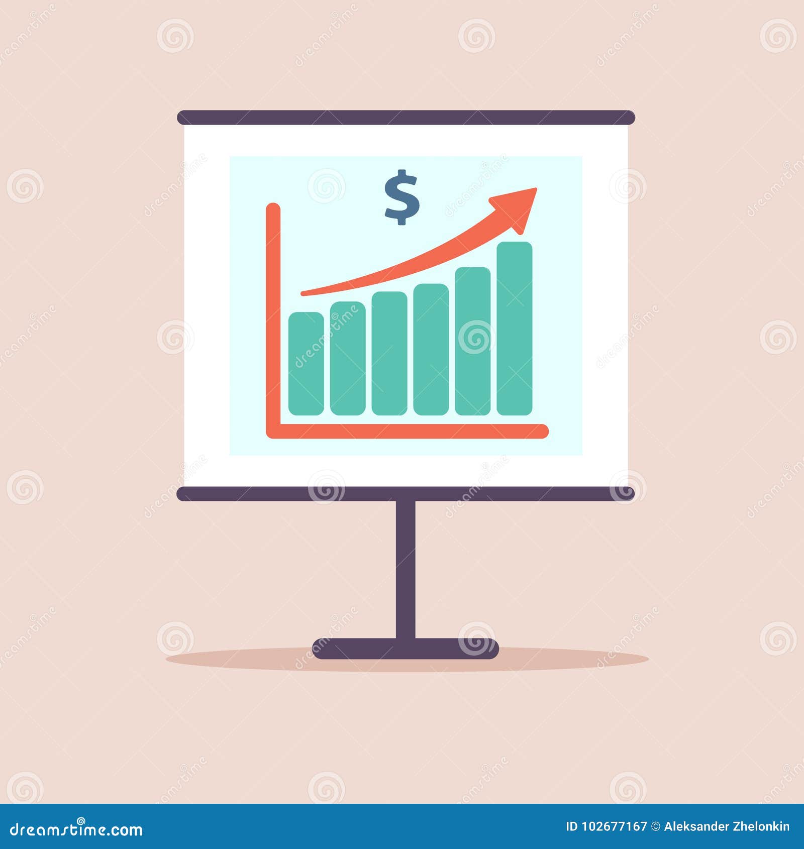 Finance Productivity Graph Icon. Return On Investment Chart, Statistic ...