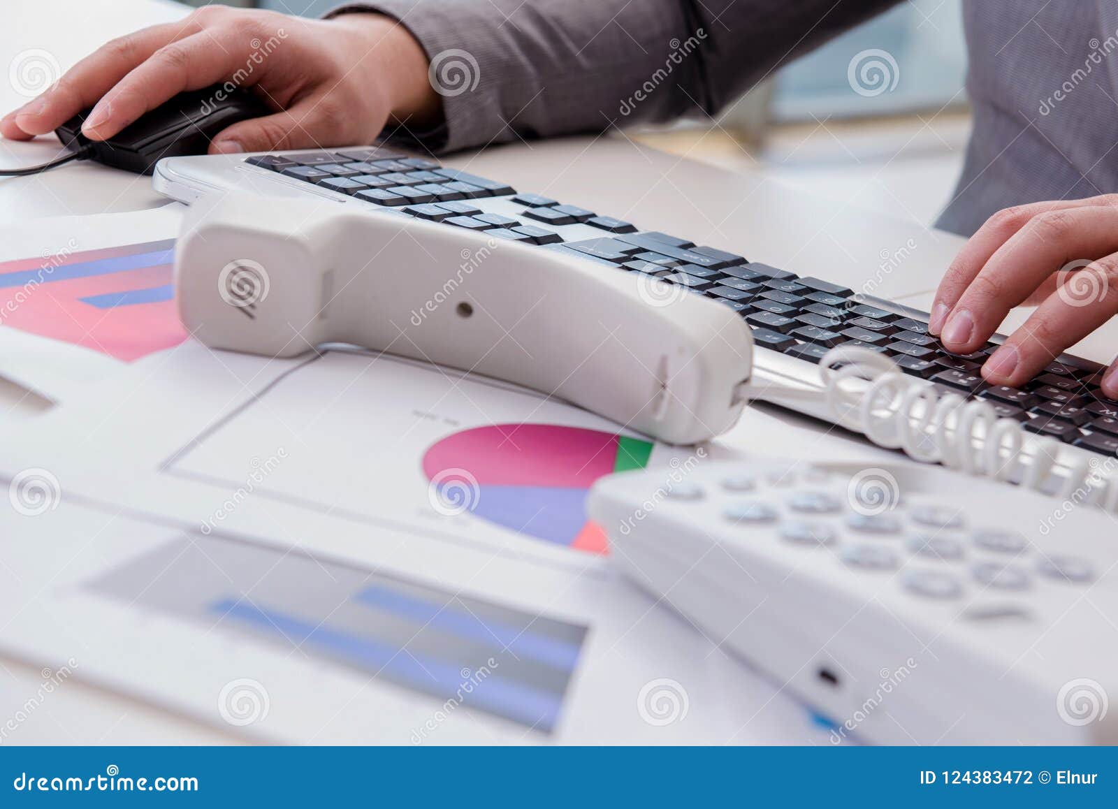 The Finance Professional Working on Keyboard with Reports Stock Photo ...