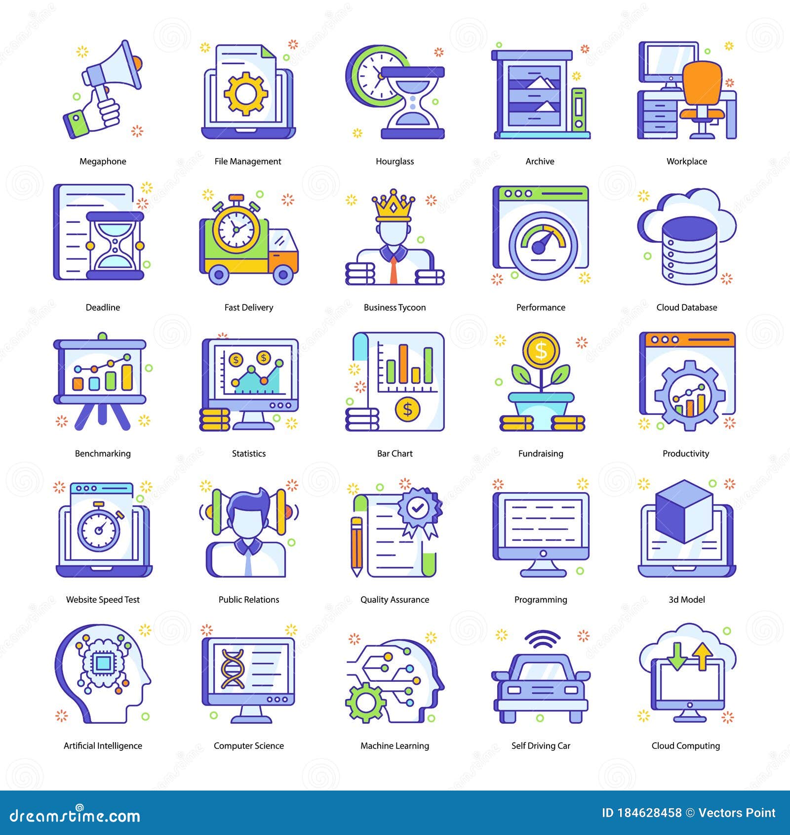 Finance Promotion Flat Style Pack Stock Vector - Illustration of gauge ...
