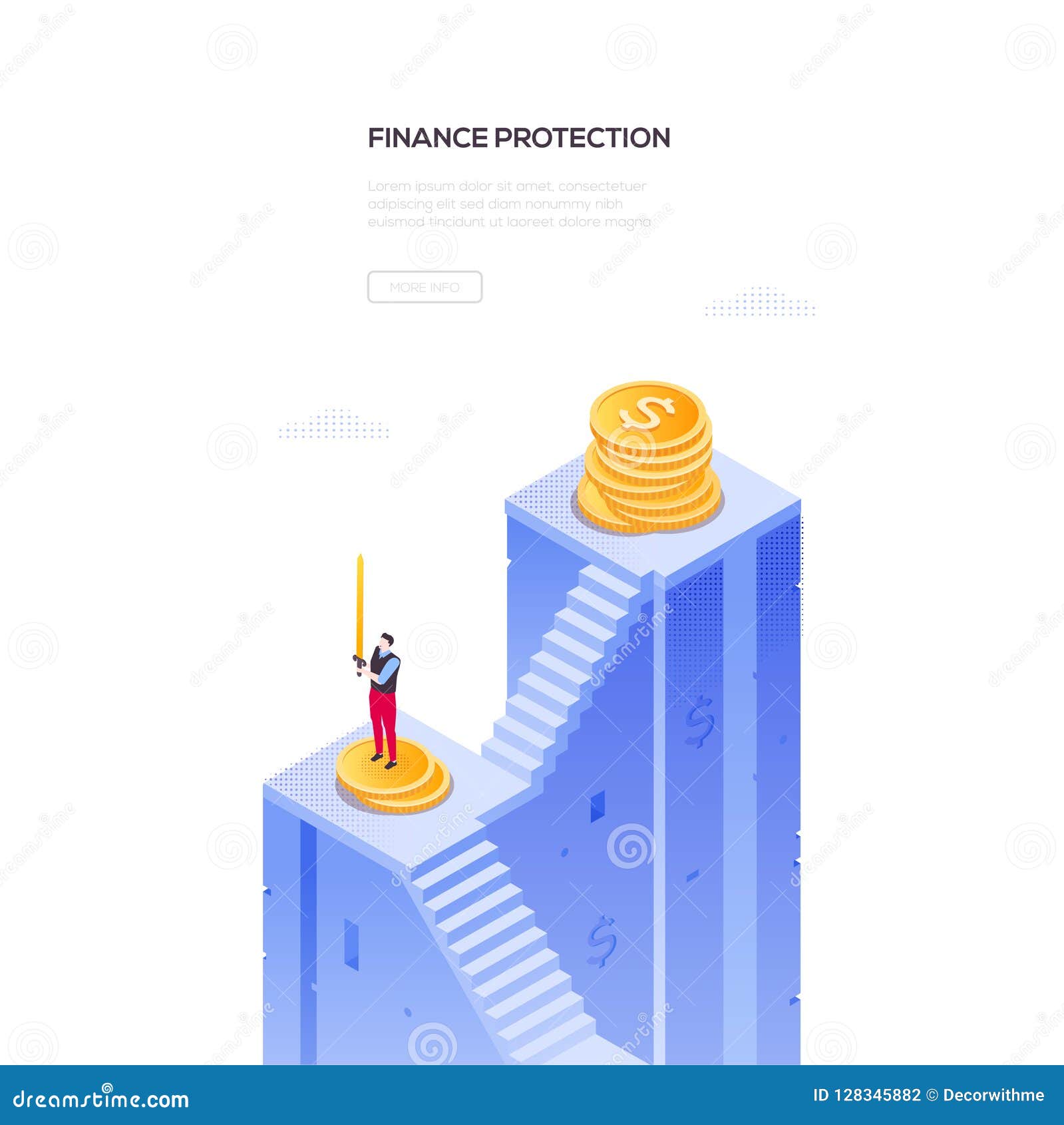 Finance Protection - Modern Isometric Vector Web Banner Stock Vector ...