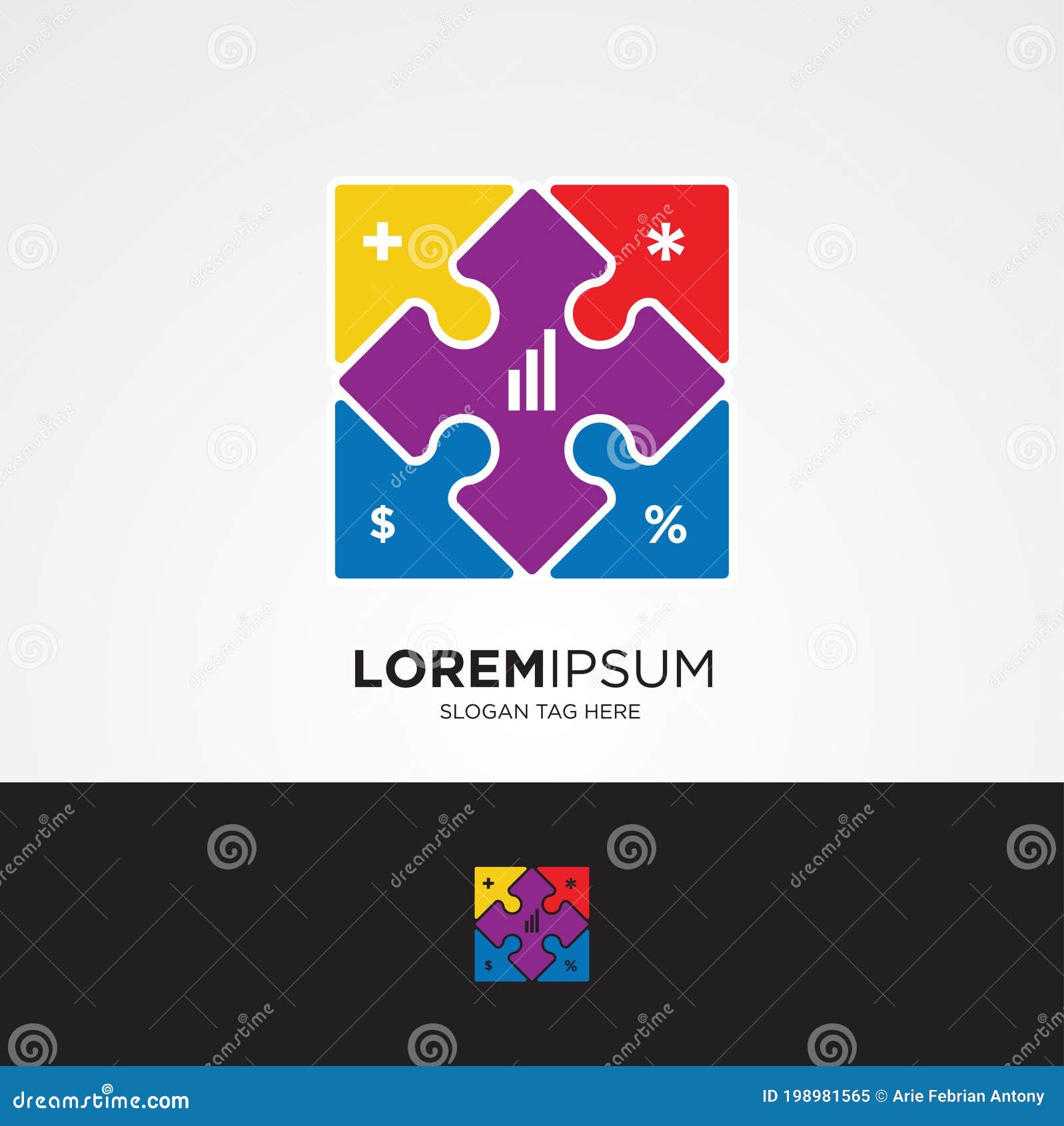 Finance Puzzle Logo Vector Design Stock Vector - Illustration of puzzle ...